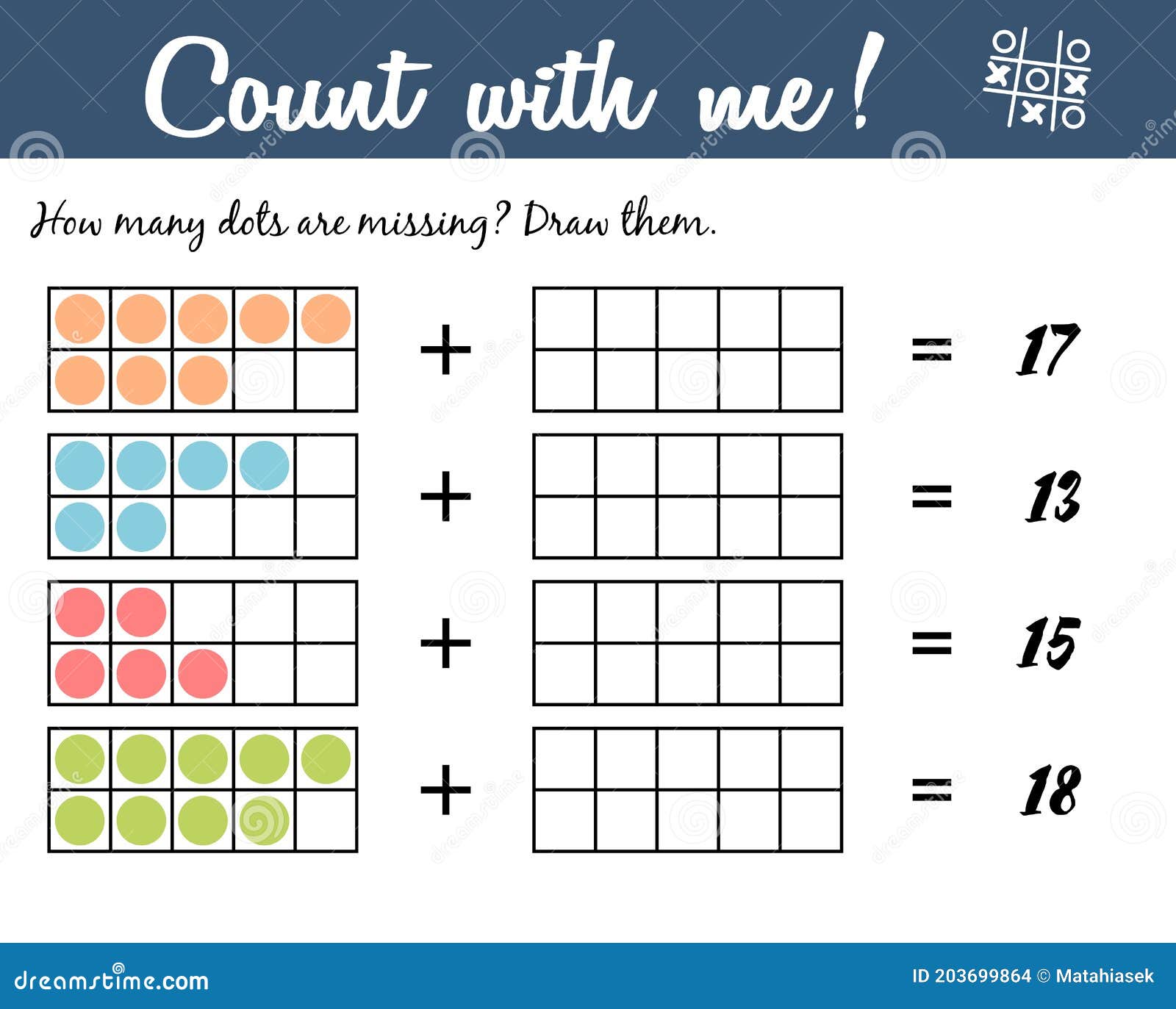 Count Dots On Ladybugs. Trace Numbers 1-5. Worksheet For Kids. Vector ...