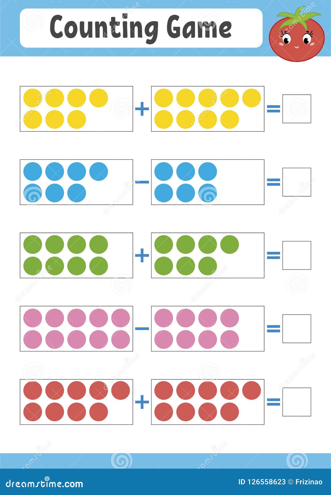 Counting game for kids. stock vector. Illustration of kids - 126558623