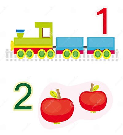 Counting Game: Number 1 & 2 Stock Vector - Illustration of mathematics ...