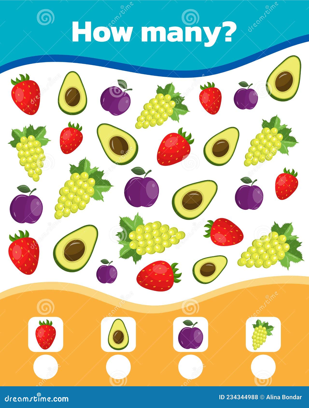 Counting Game for Preschool Children. Educational a Mathematical Game ...