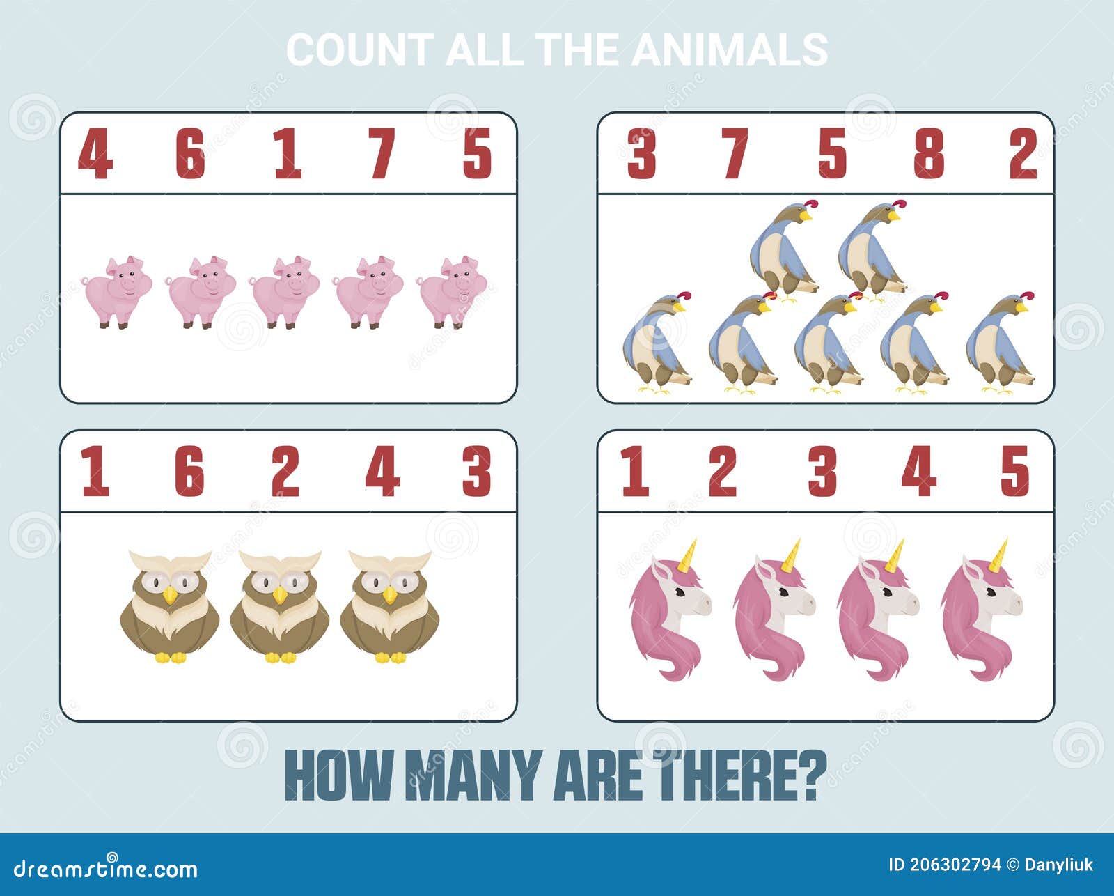 Counting Game for Preschool Children. Home Schooling. Educational a ...