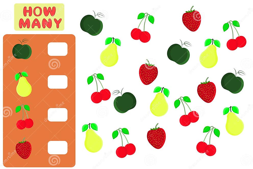 Counting Game for Preschool Children. Mathematics Task. How Many ...