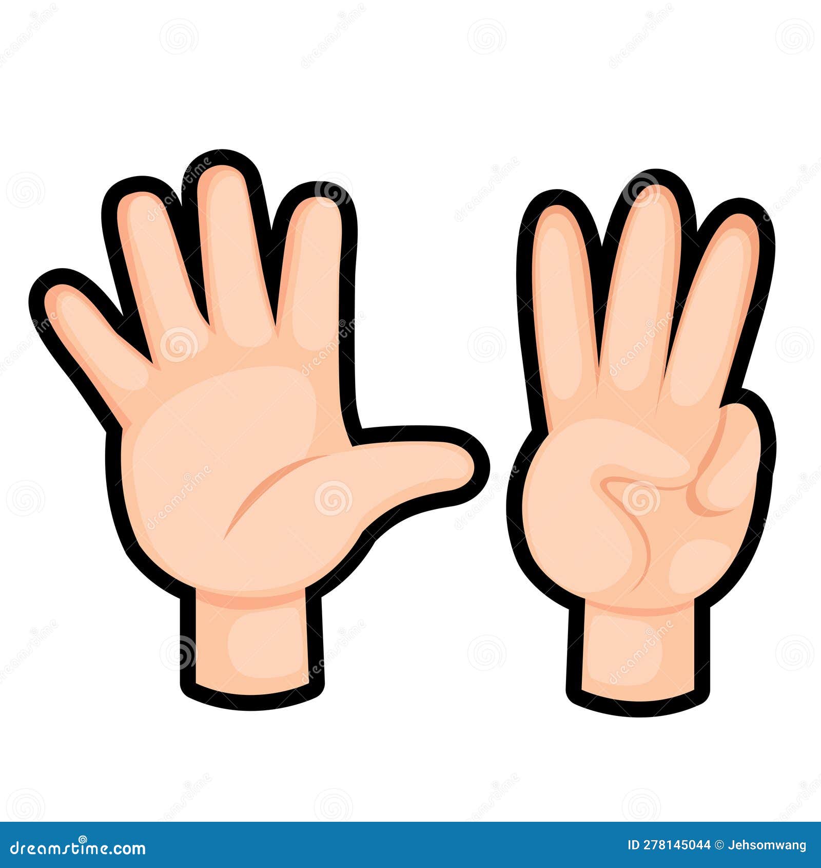 Counting Hand.finger Number Eight Stock Vector - Illustration of ...