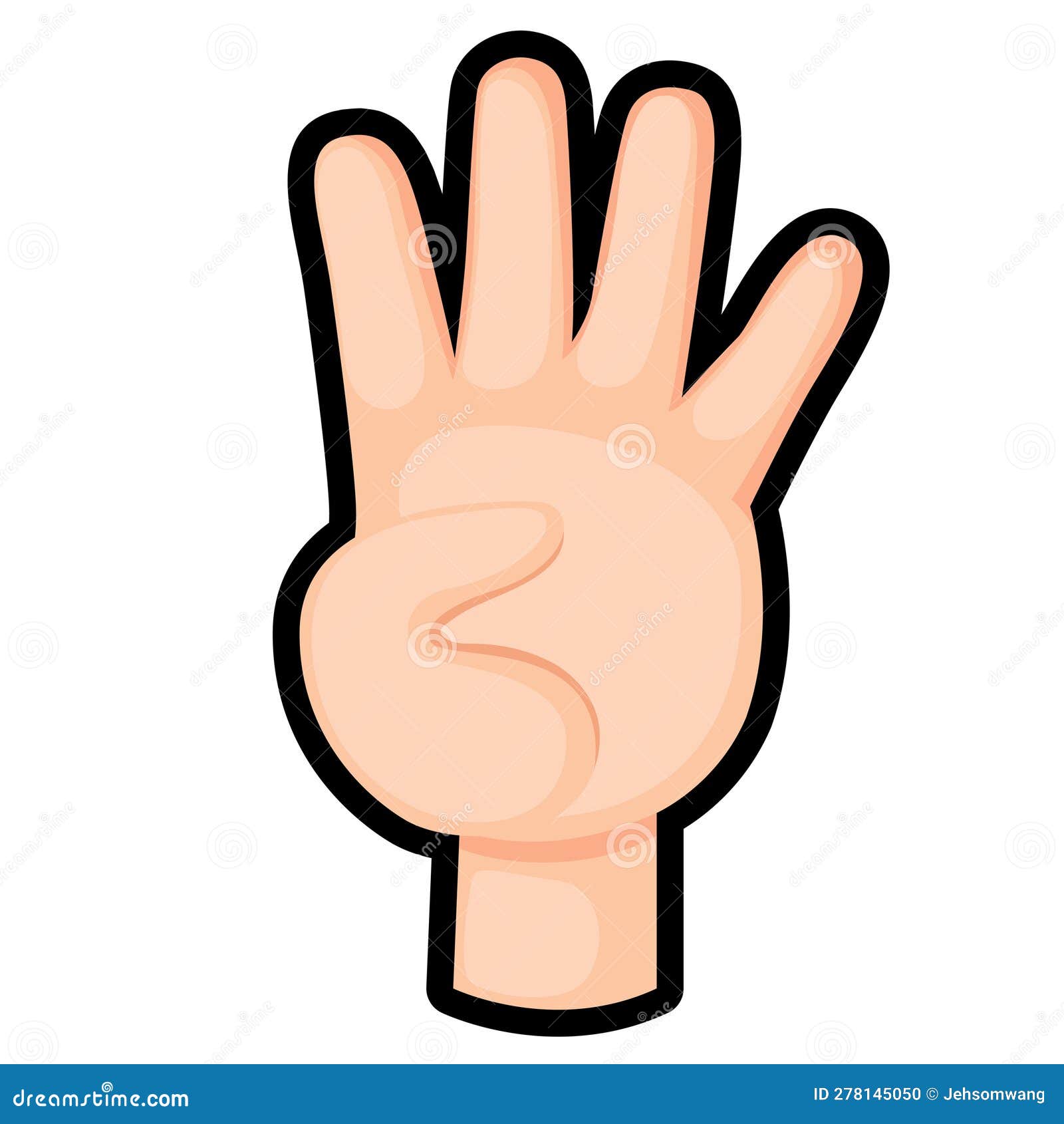 Counting Hand.finger Number Four Stock Vector - Illustration of finger ...