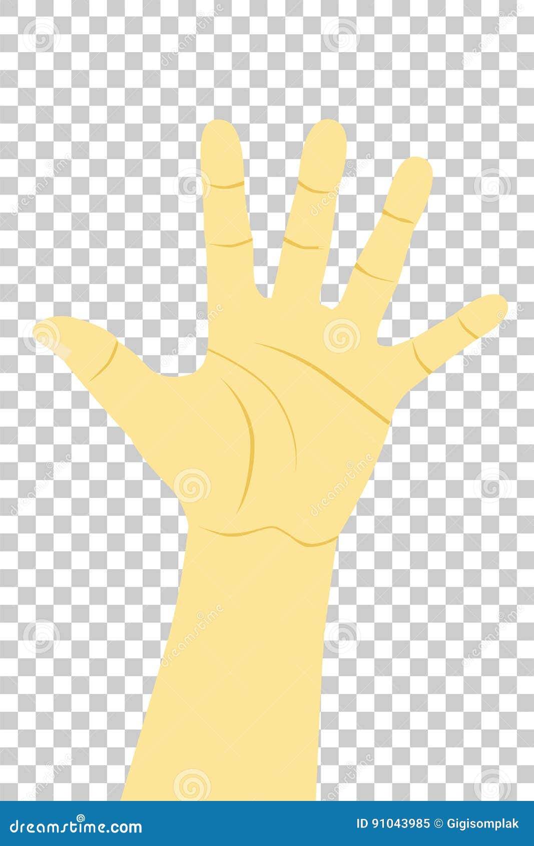 Counting Hand, Five at Transparent Effect Background Stock Vector ...