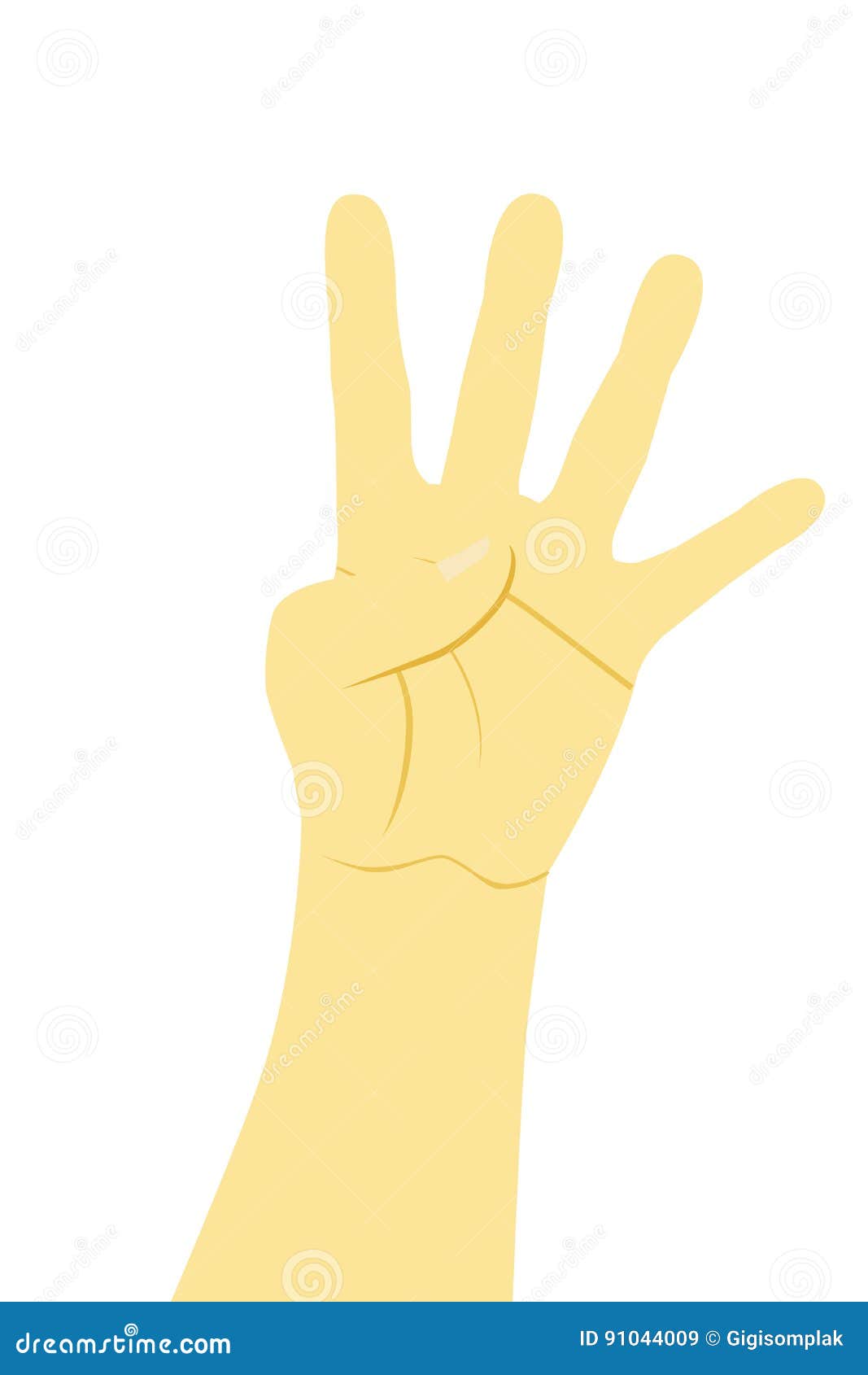 Counting Hand, Four at White Background Stock Vector - Illustration of ...