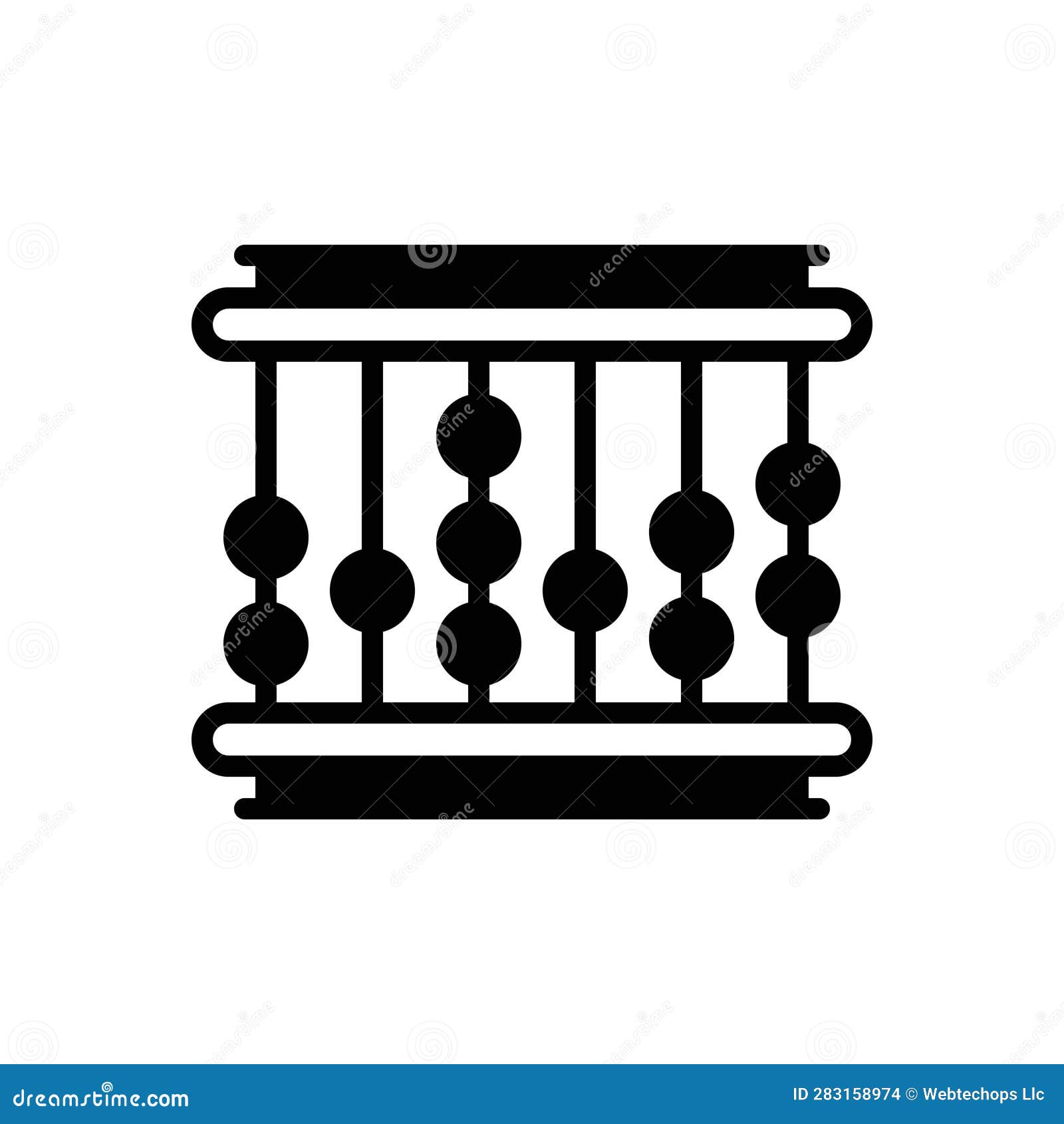 Black Solid Icon for Counting, Kids and Calculation Stock Vector ...