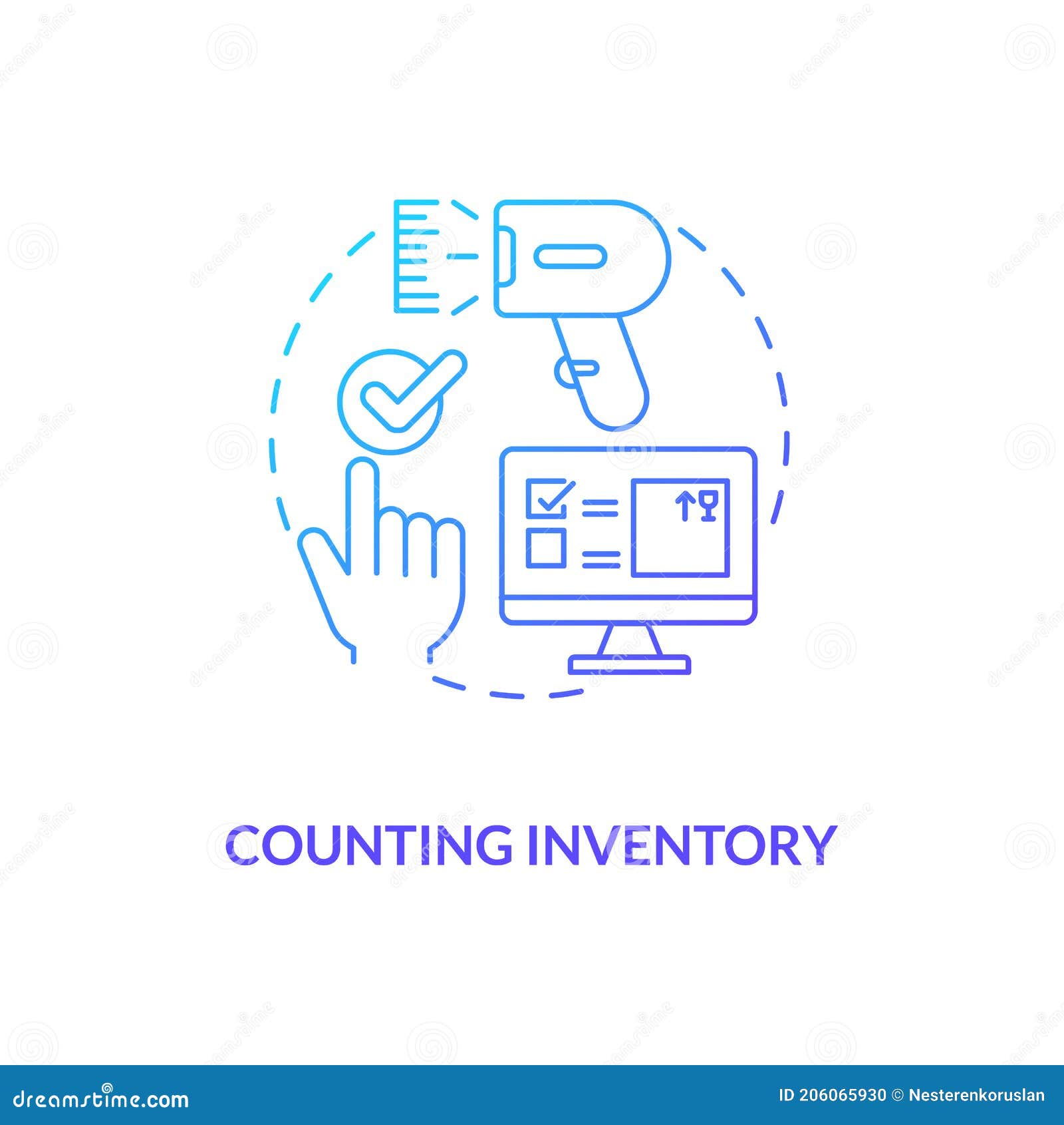 Counting Inventory Concept Icon Stock Vector - Illustration of ...