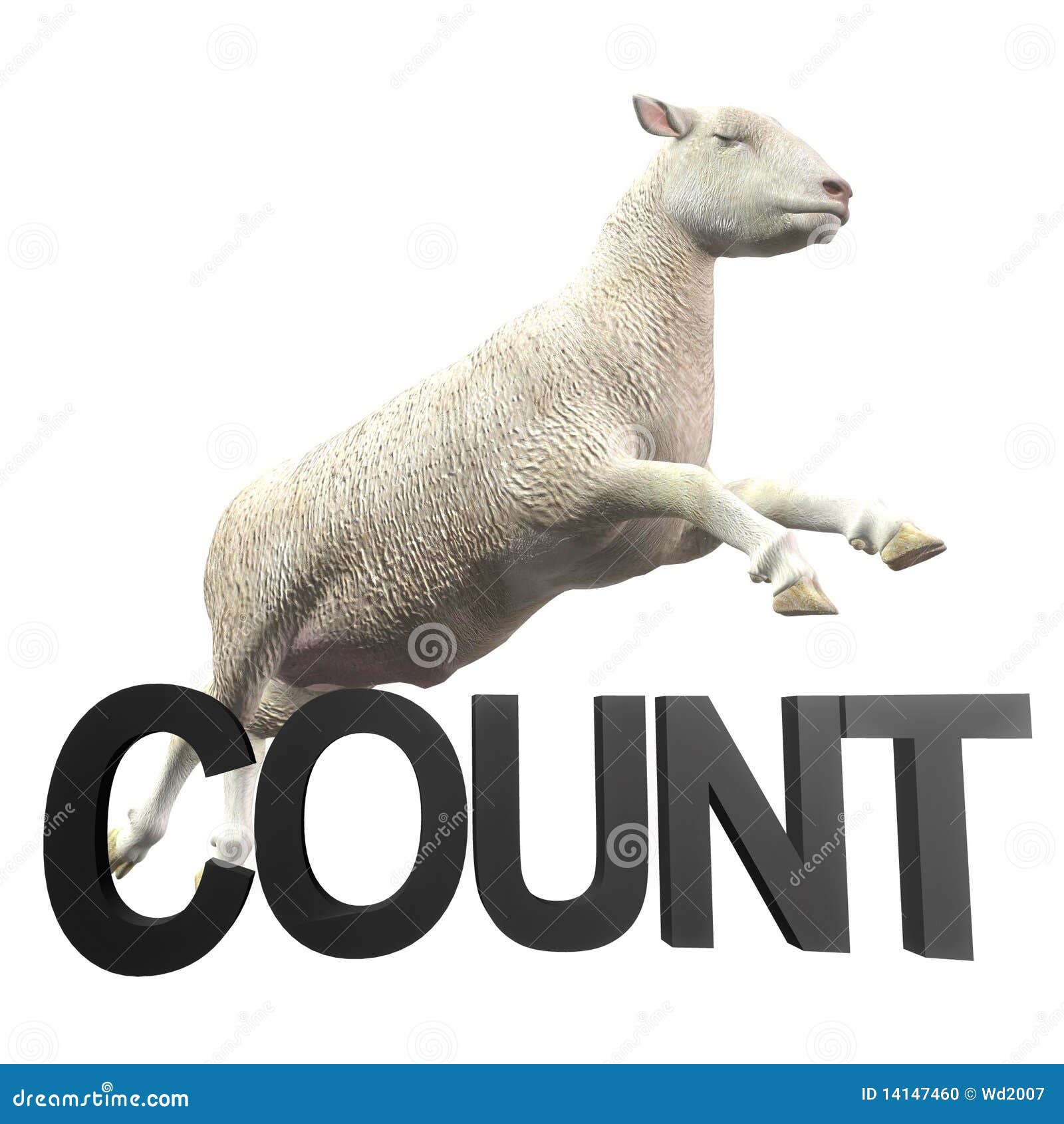 Counting jumping sheep stock illustration. Illustration of lamb - 14147460