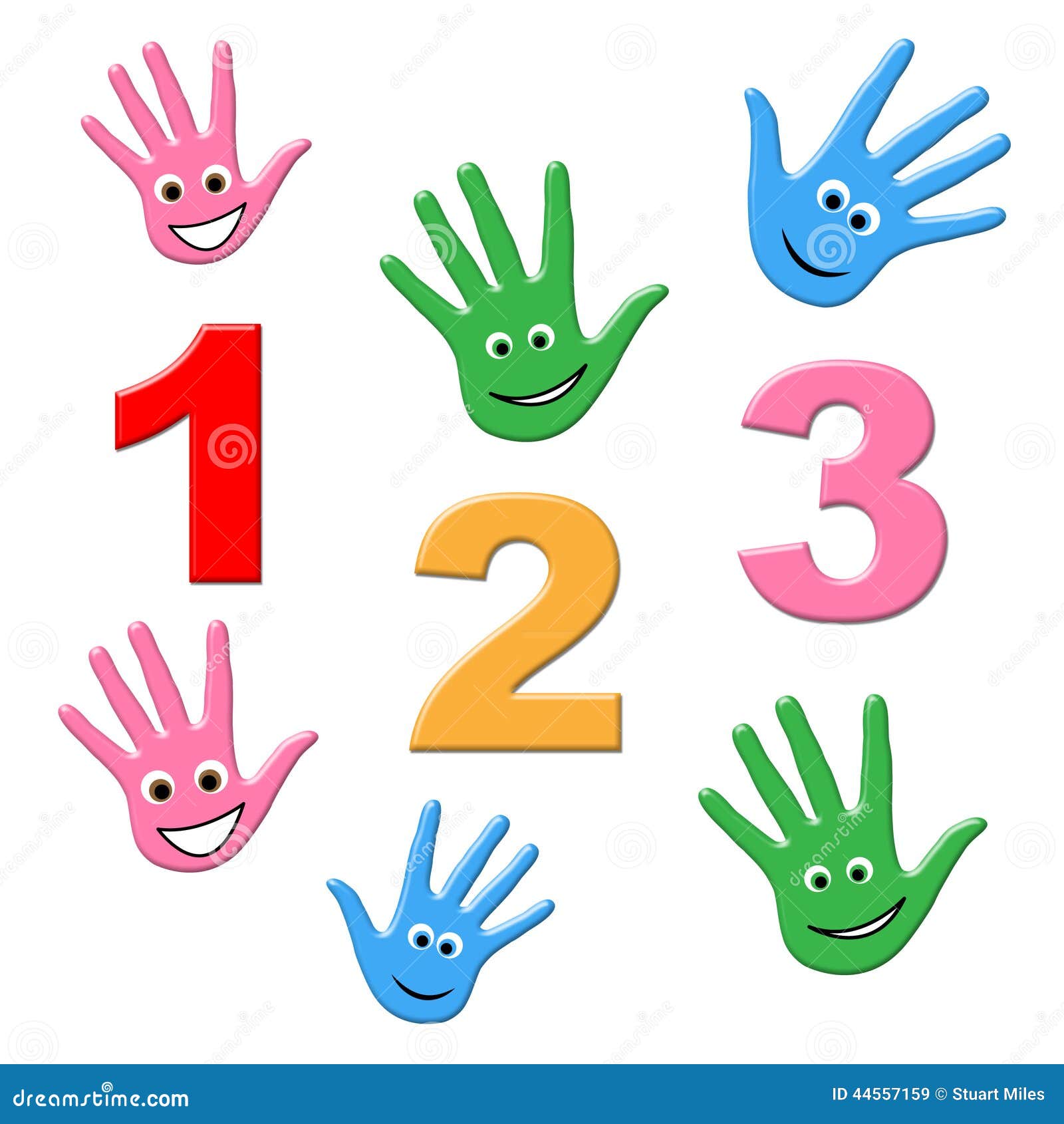 Counting Kids Shows One Two Three and Calculate Stock Illustration ...