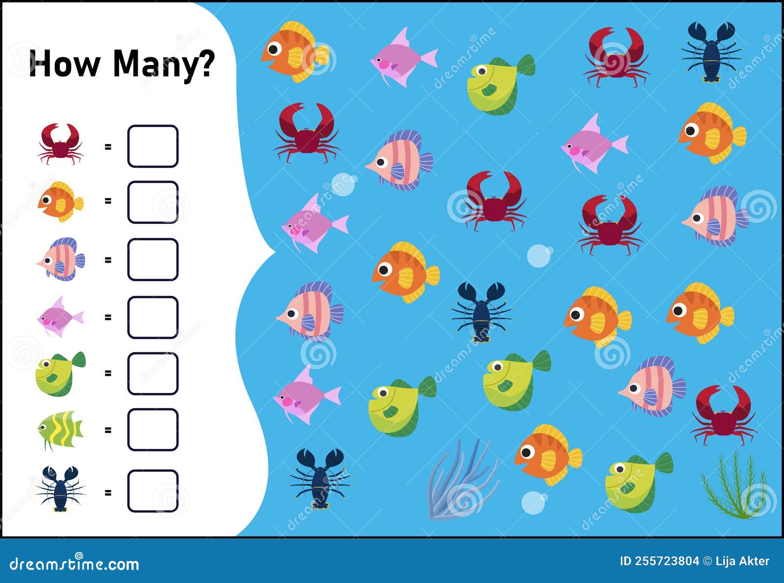 Counting Math with Children Education. Stock Illustration ...