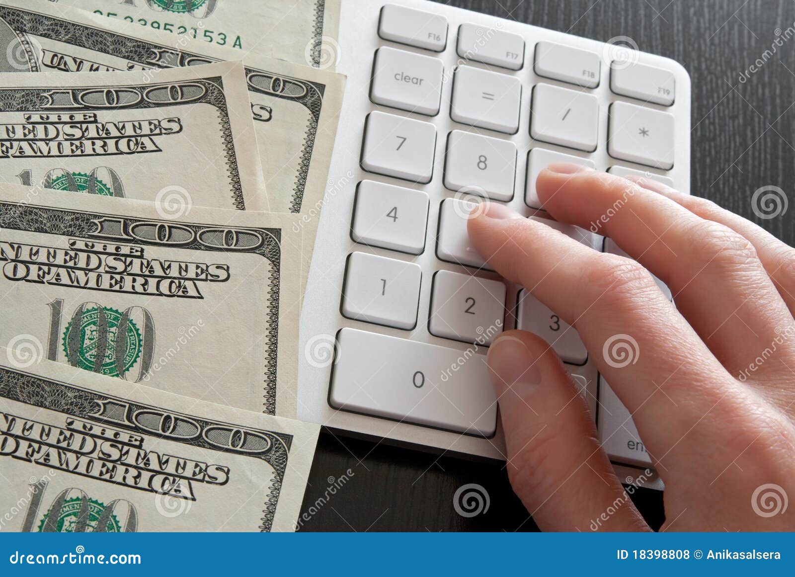Counting Money on Computer Calculator Stock Photo - Image of electronic ...