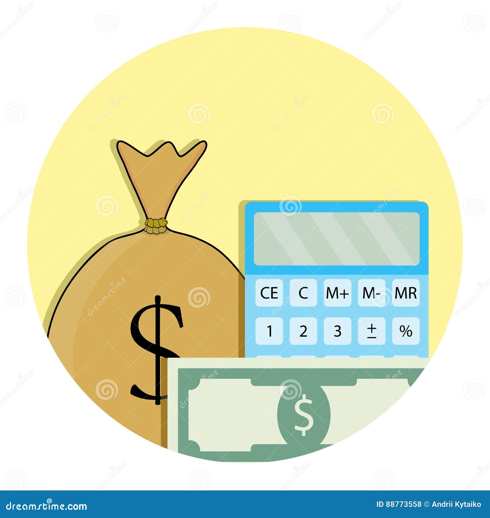 Counting money icon stock vector. Illustration of form - 88773558
