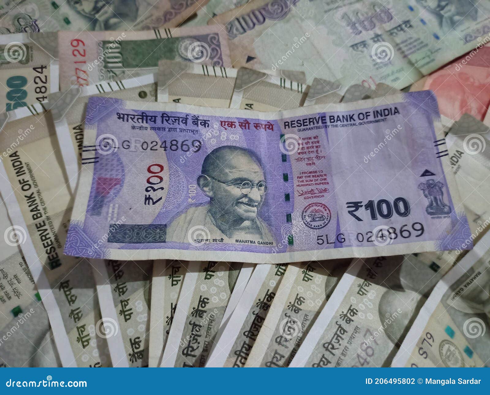 Counting Money 100 Rupees,500rupees Stock Photo - Image of ...