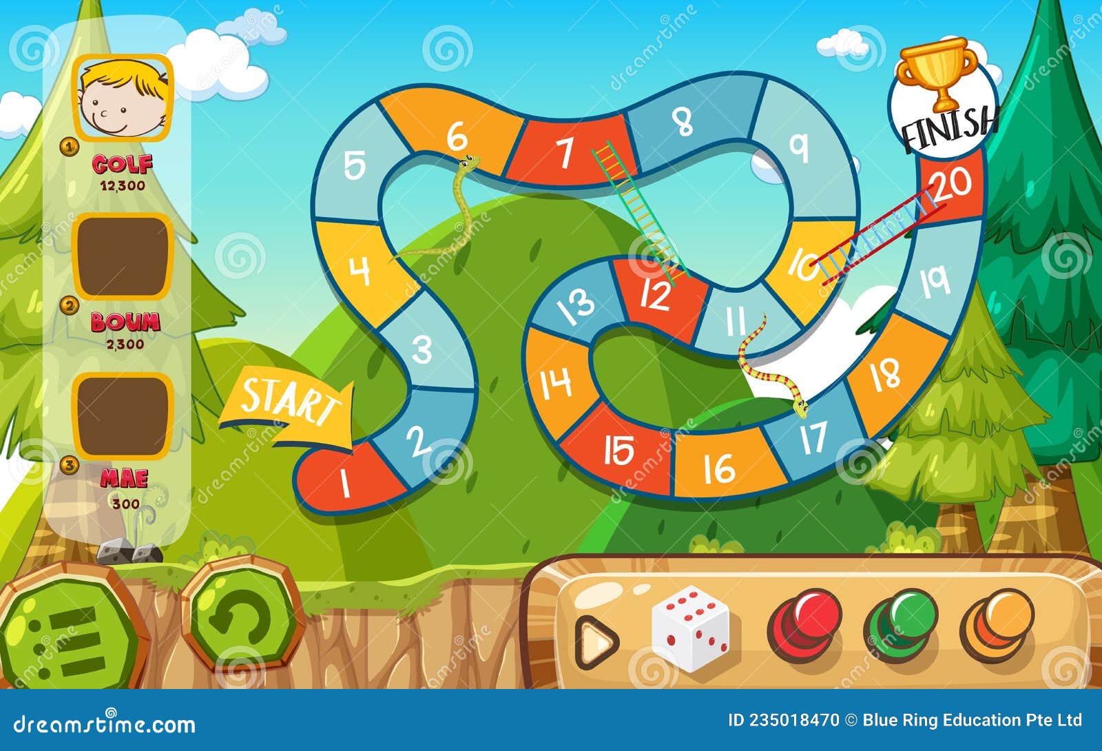 Counting Number Game Template for Kid Stock Vector - Illustration of ...