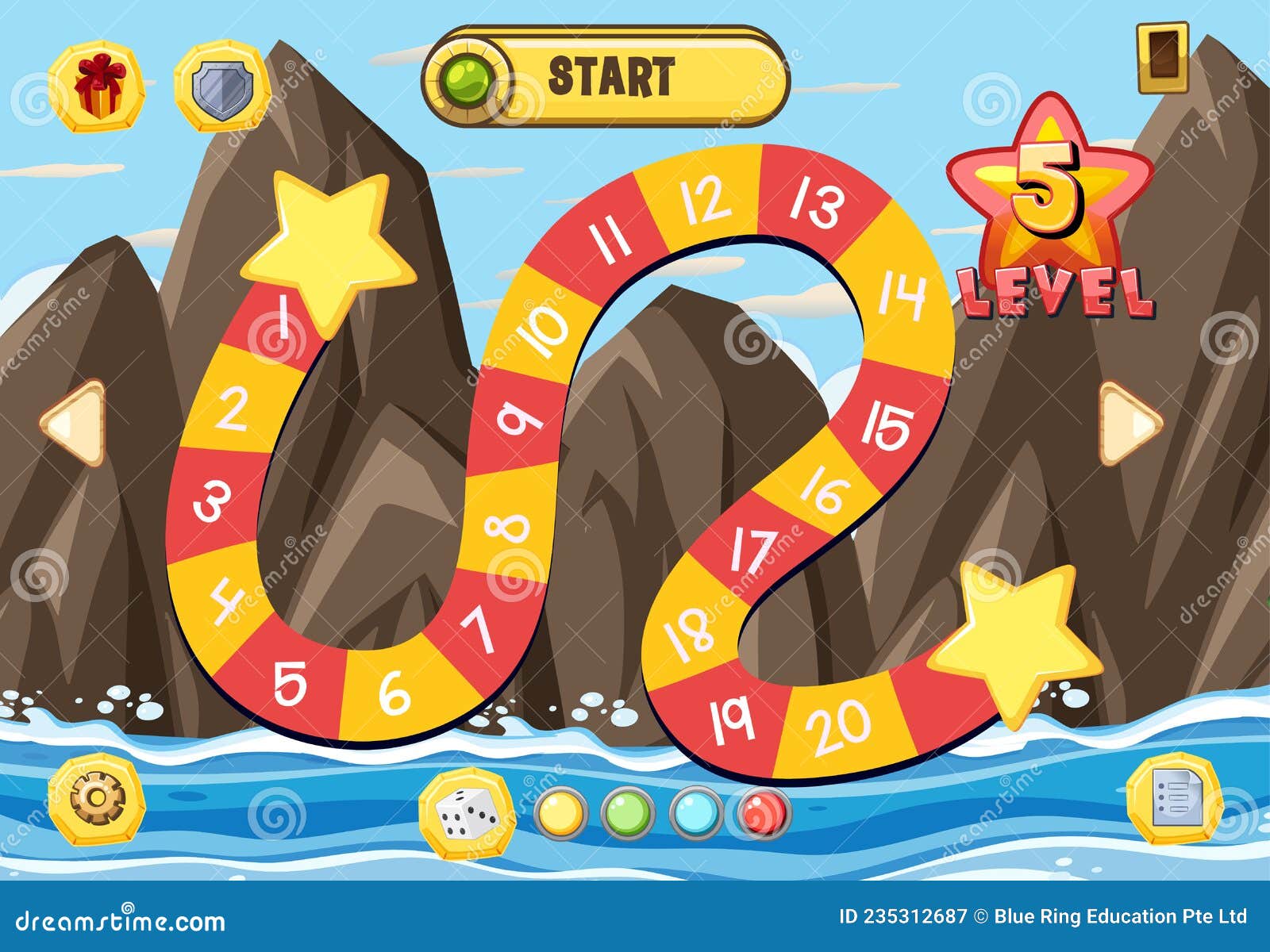 Counting Number Game Template for Kid Stock Illustration - Illustration ...