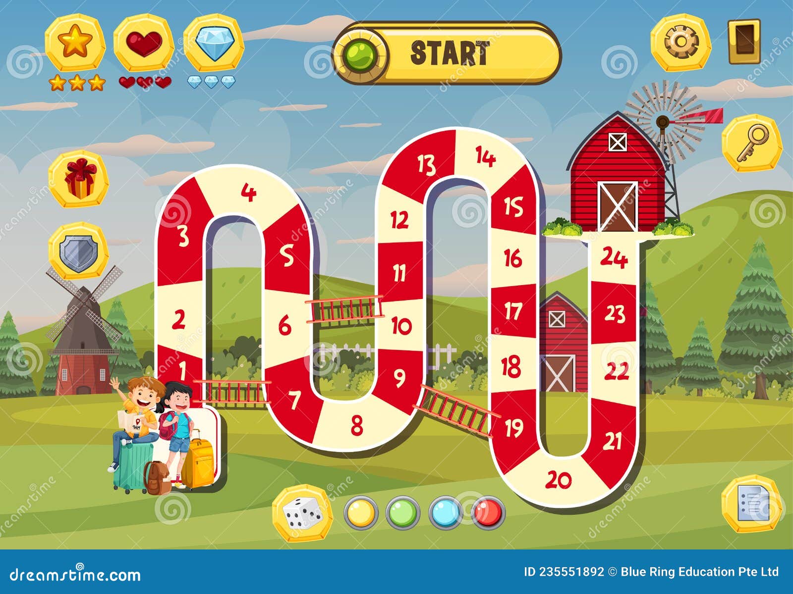 Counting Number Game Template for Kid Stock Vector - Illustration of ...