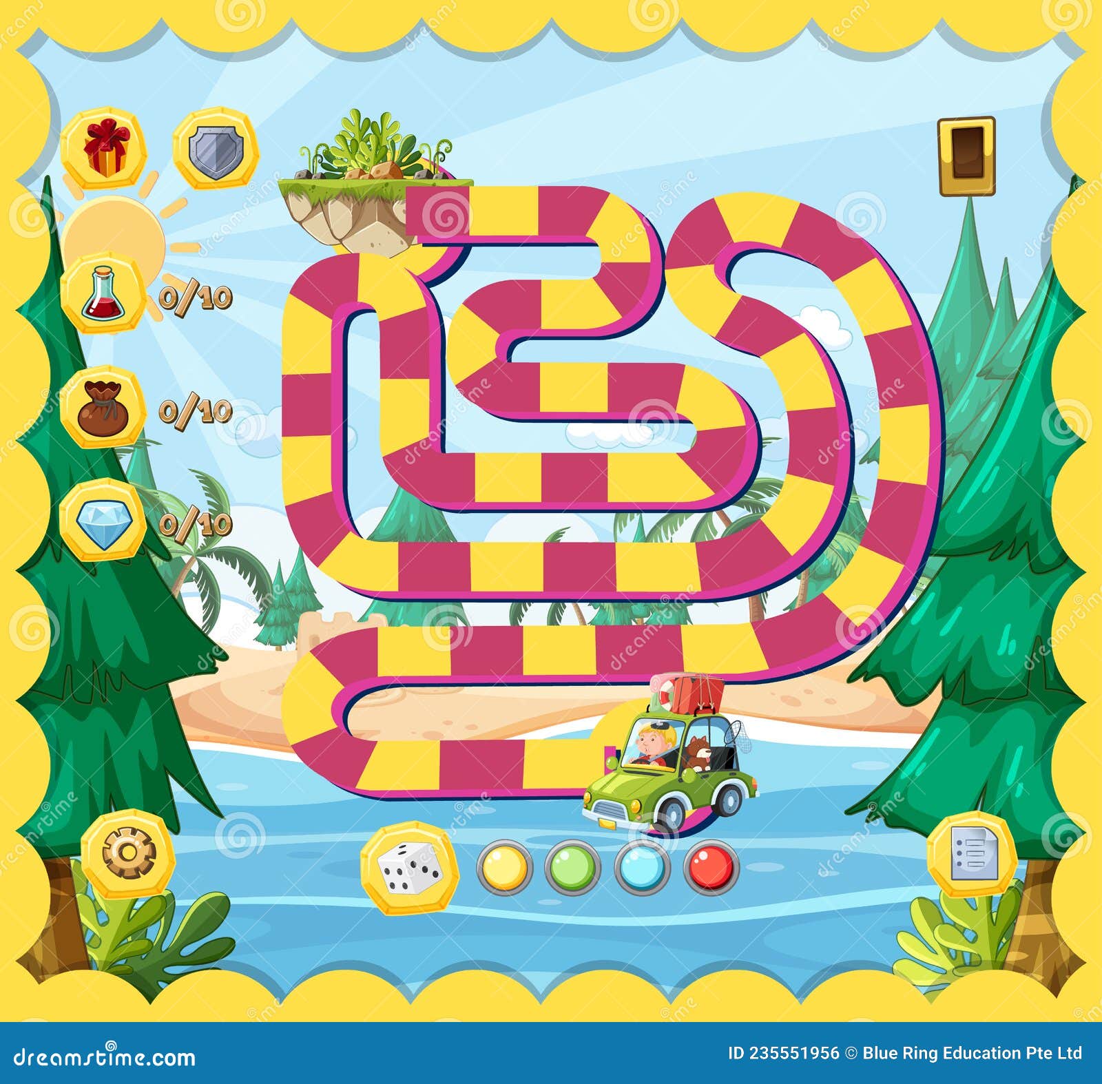 Counting Number Game Template for Kid Stock Vector - Illustration of ...