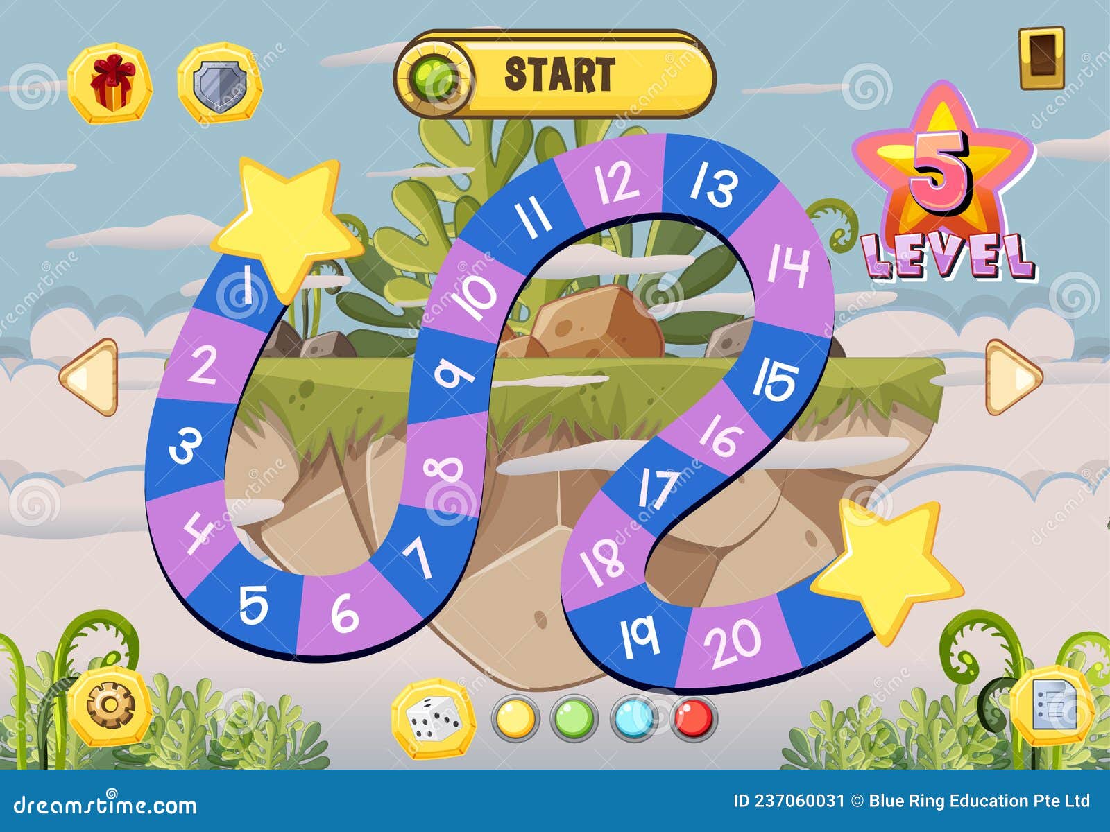 Counting Number Game Template for Kid Stock Vector - Illustration of ...