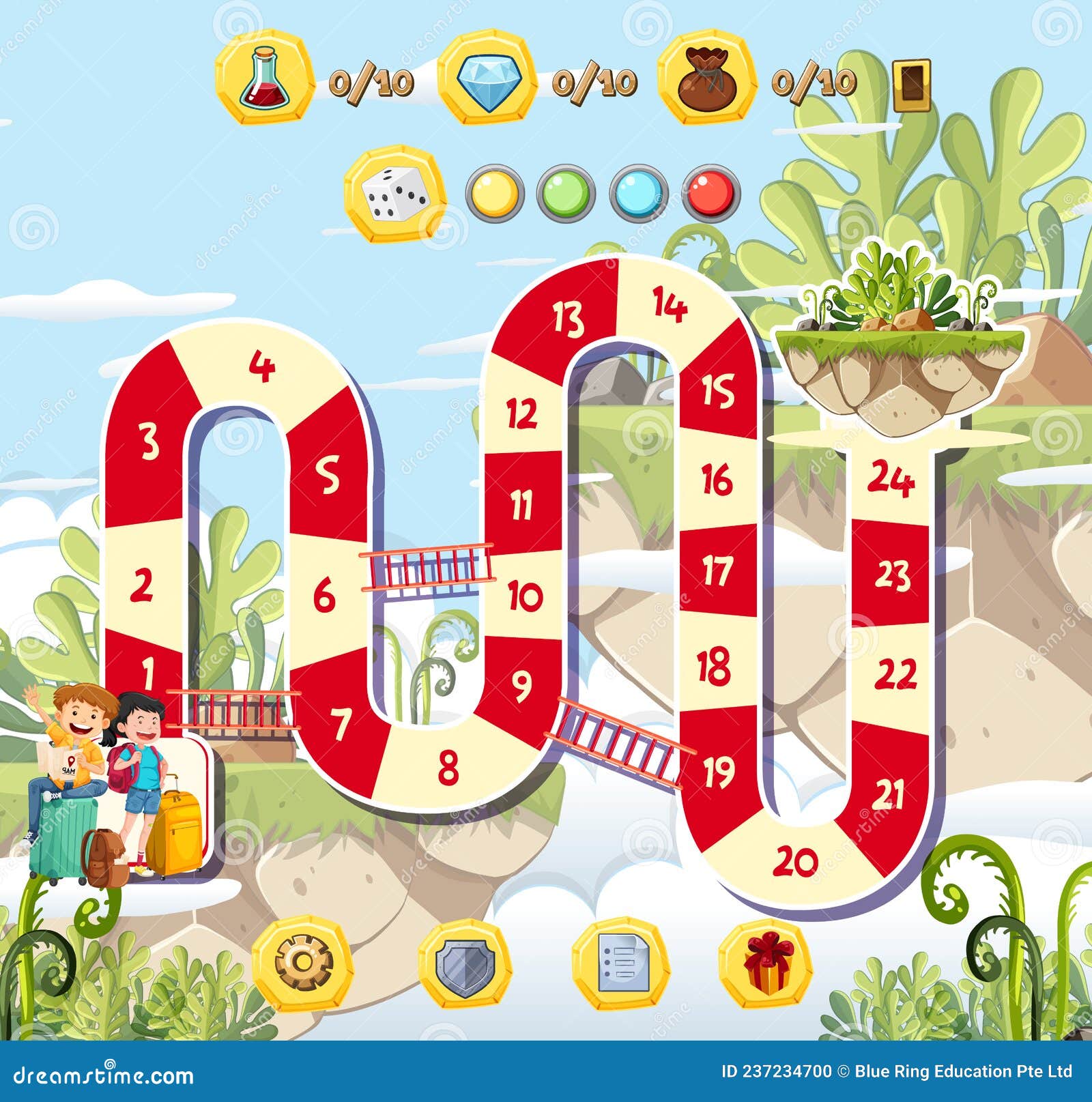 Counting Number Game Template for Kid Stock Vector - Illustration of ...