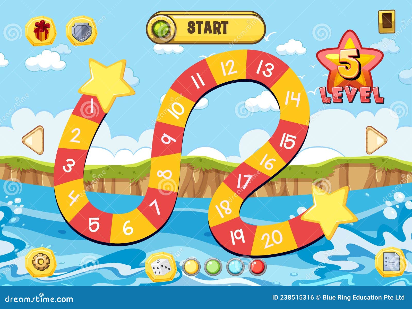 Counting Number Game Template for Kid Stock Vector - Illustration of ...