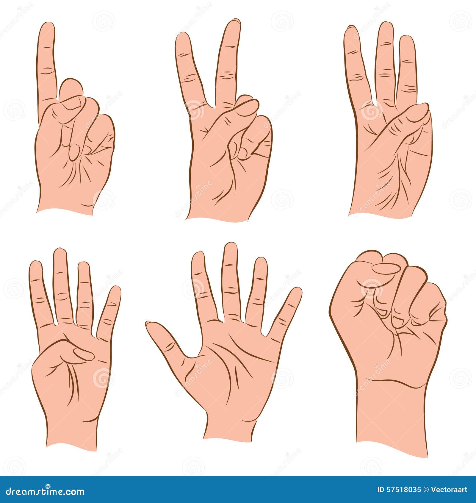 Counting Number by Hand Design Stock Vector - Illustration of icon ...