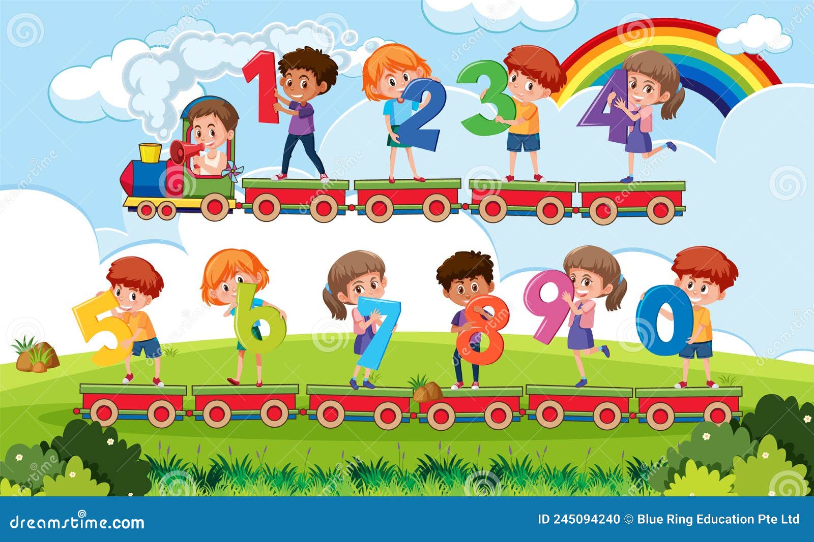 Counting Number 0 To 9 for Kids Stock Vector - Illustration of counting ...