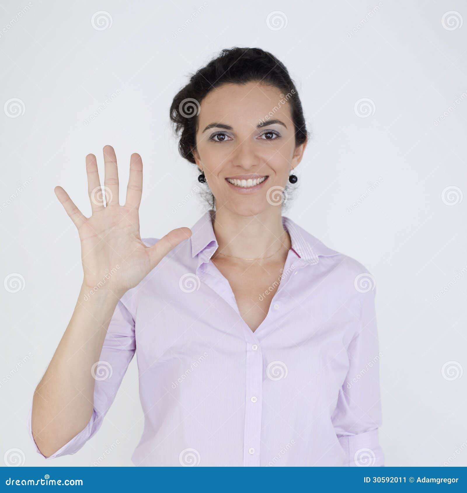 Counting number 5 stock image. Image of caucasian, communication - 30592011