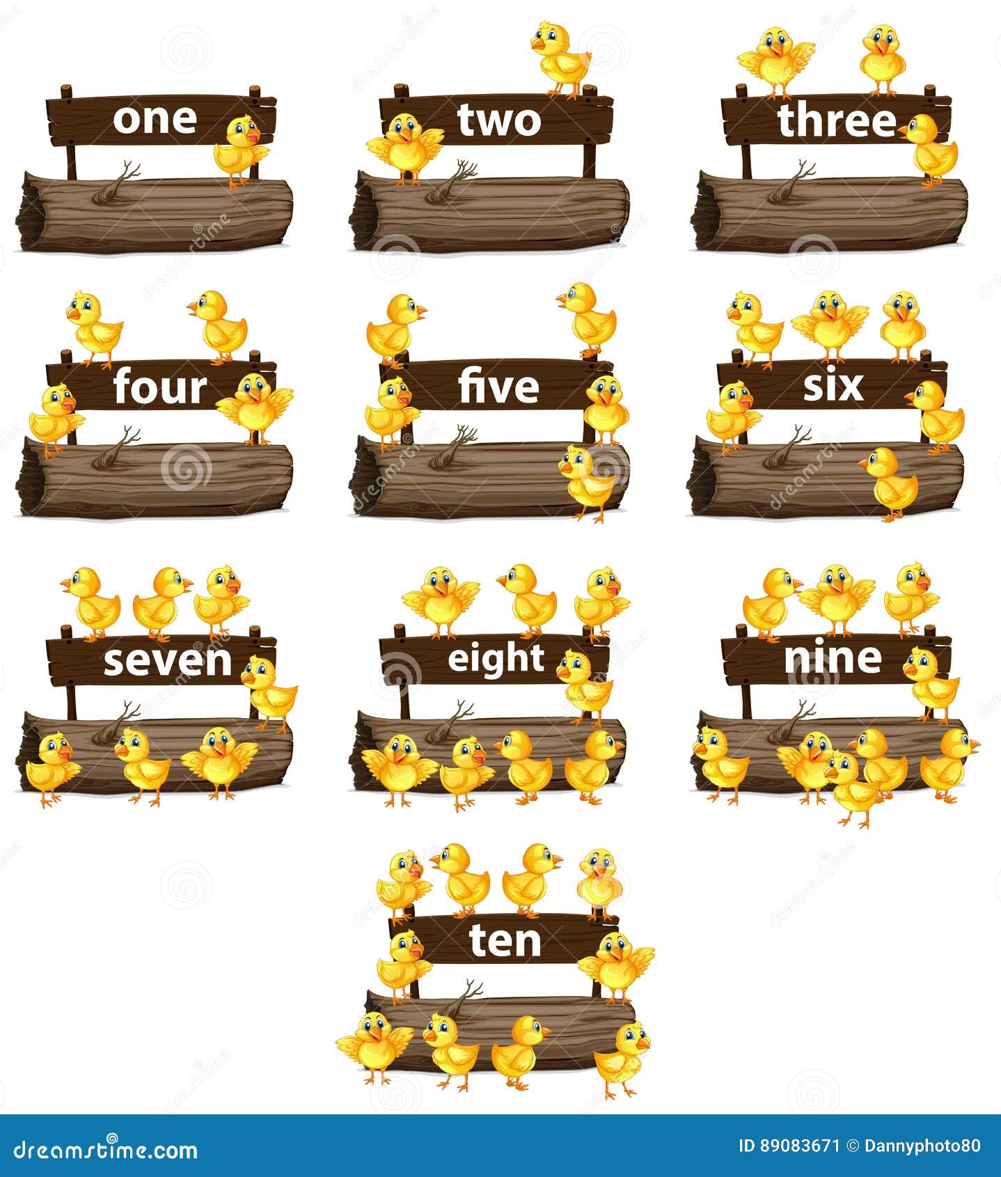 Counting Numbers With Little Chicks Stock Vector - Illustration of ... Counting Numbers With Little Chicks Stock Vector - Illustration of ...