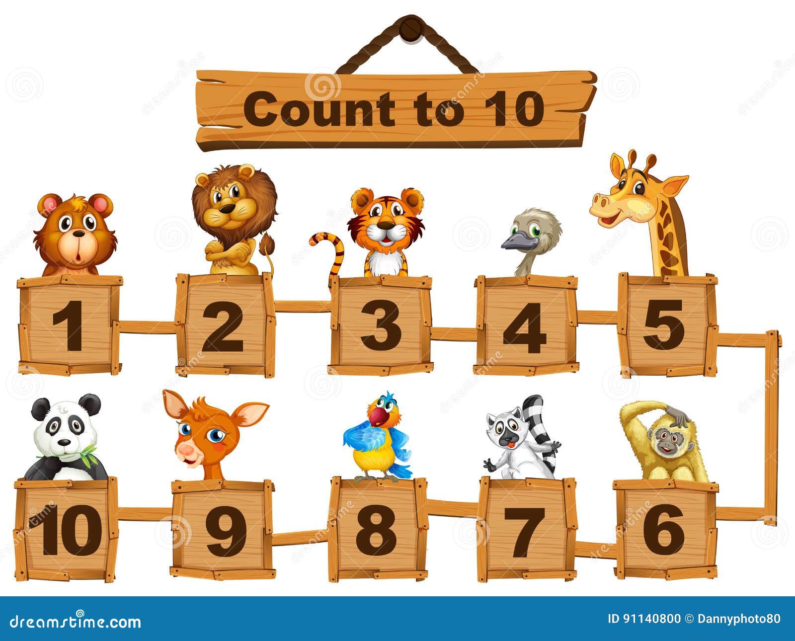 Counting Numbers From 0 To 9 One To Nine Cartoon Vector | CartoonDealer ...