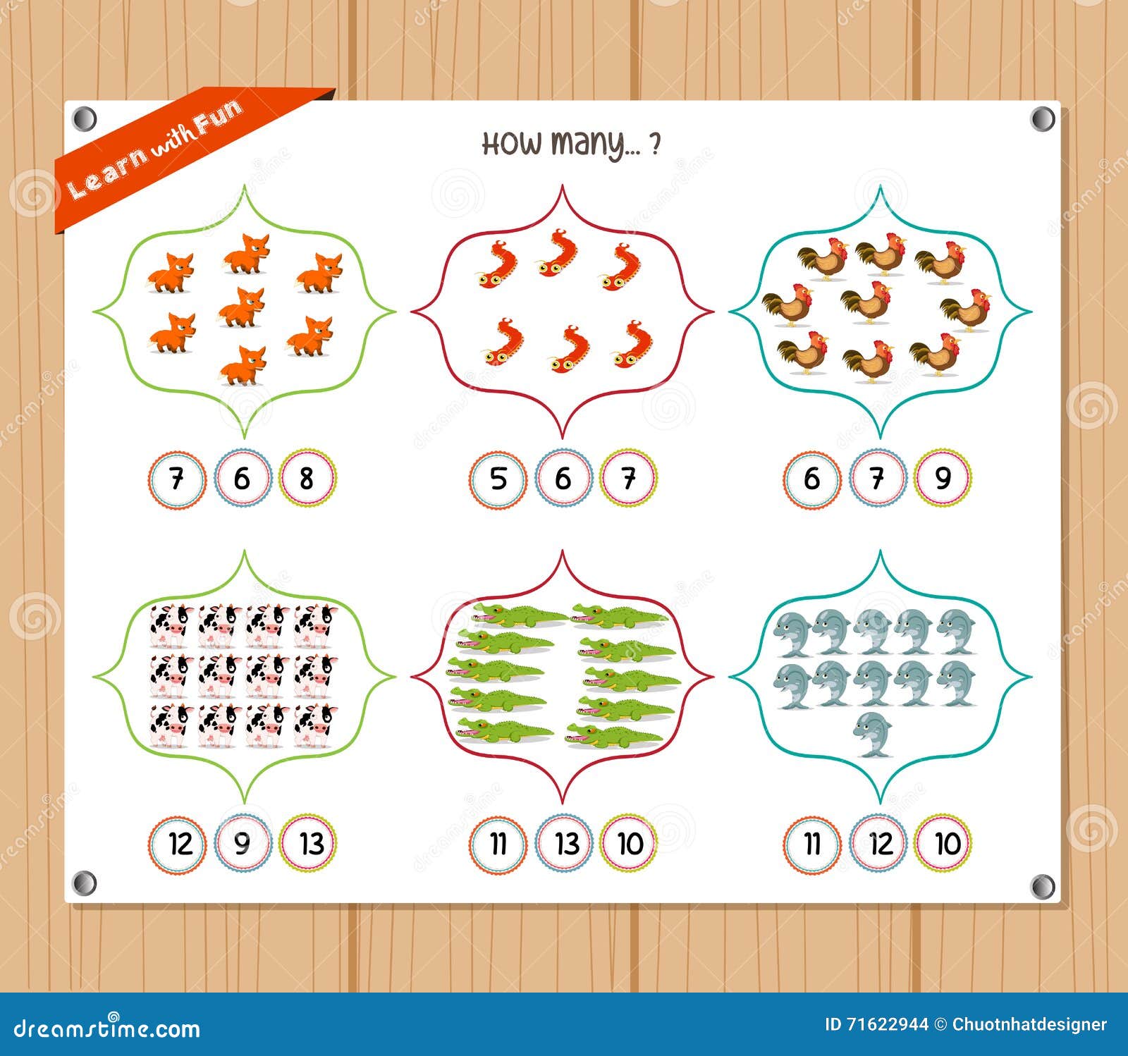 Counting Object for Kids - Education Worksheet Stock Vector ...