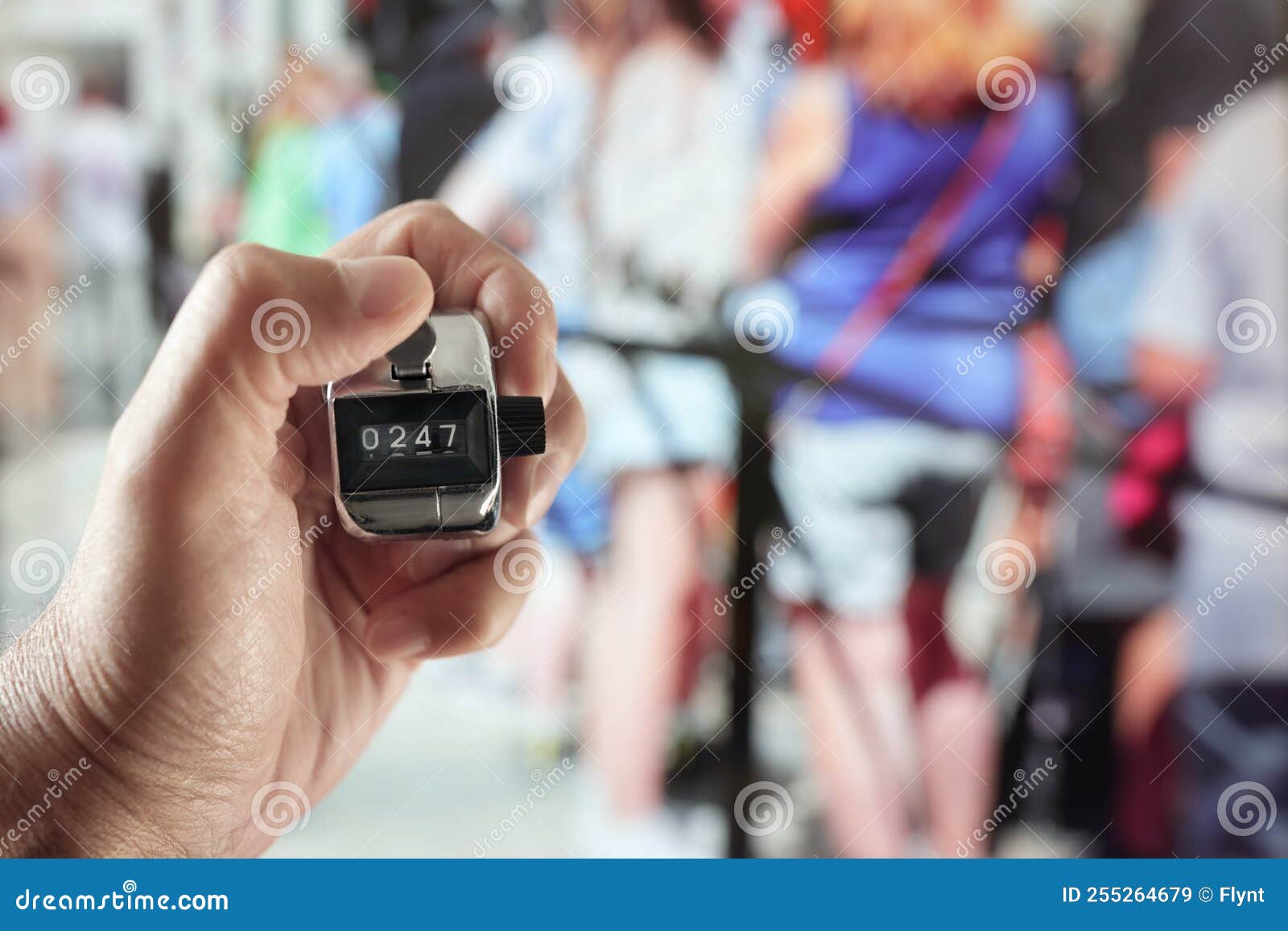 Counting People with Hand Held Tally Counter Counting Headcount of ...