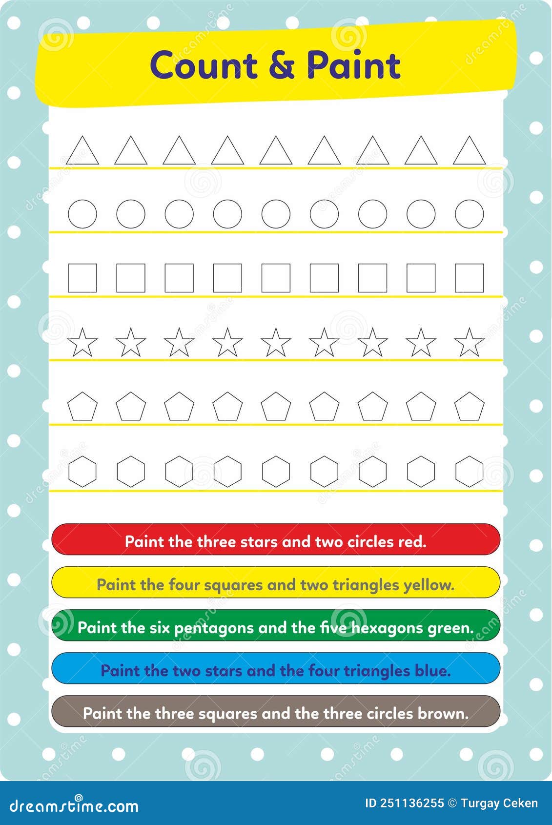 Counting and Pinting Activity for Children. Stock Illustration ...