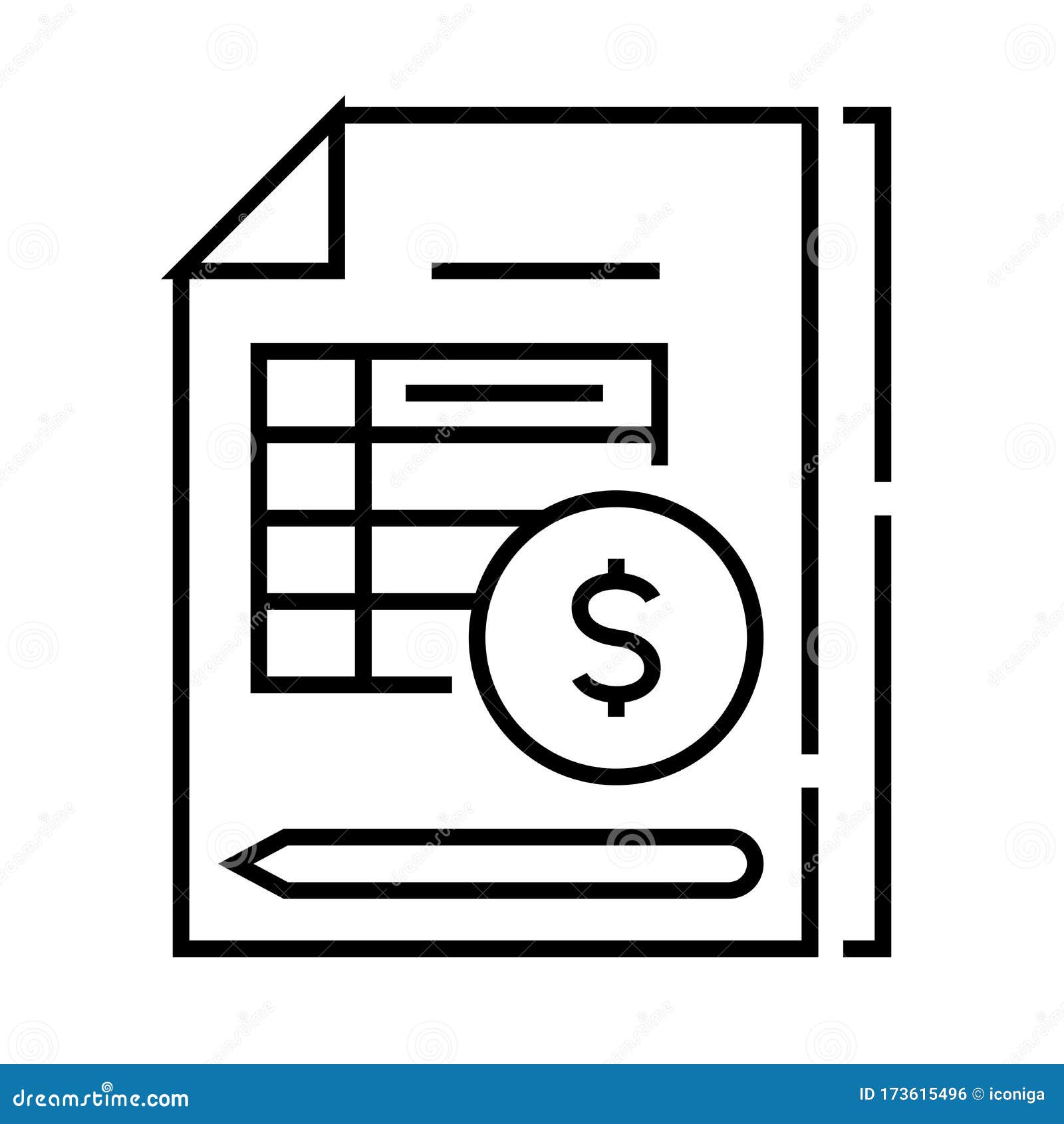 Counting Process Line Icon, Concept Sign, Outline Vector Illustration ...