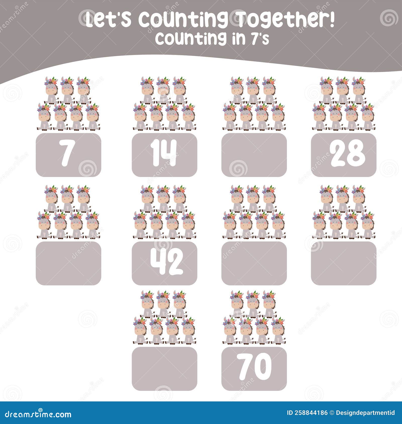 Counting in 7 S Printable Worksheet for Toddlers. Counting Printable ...