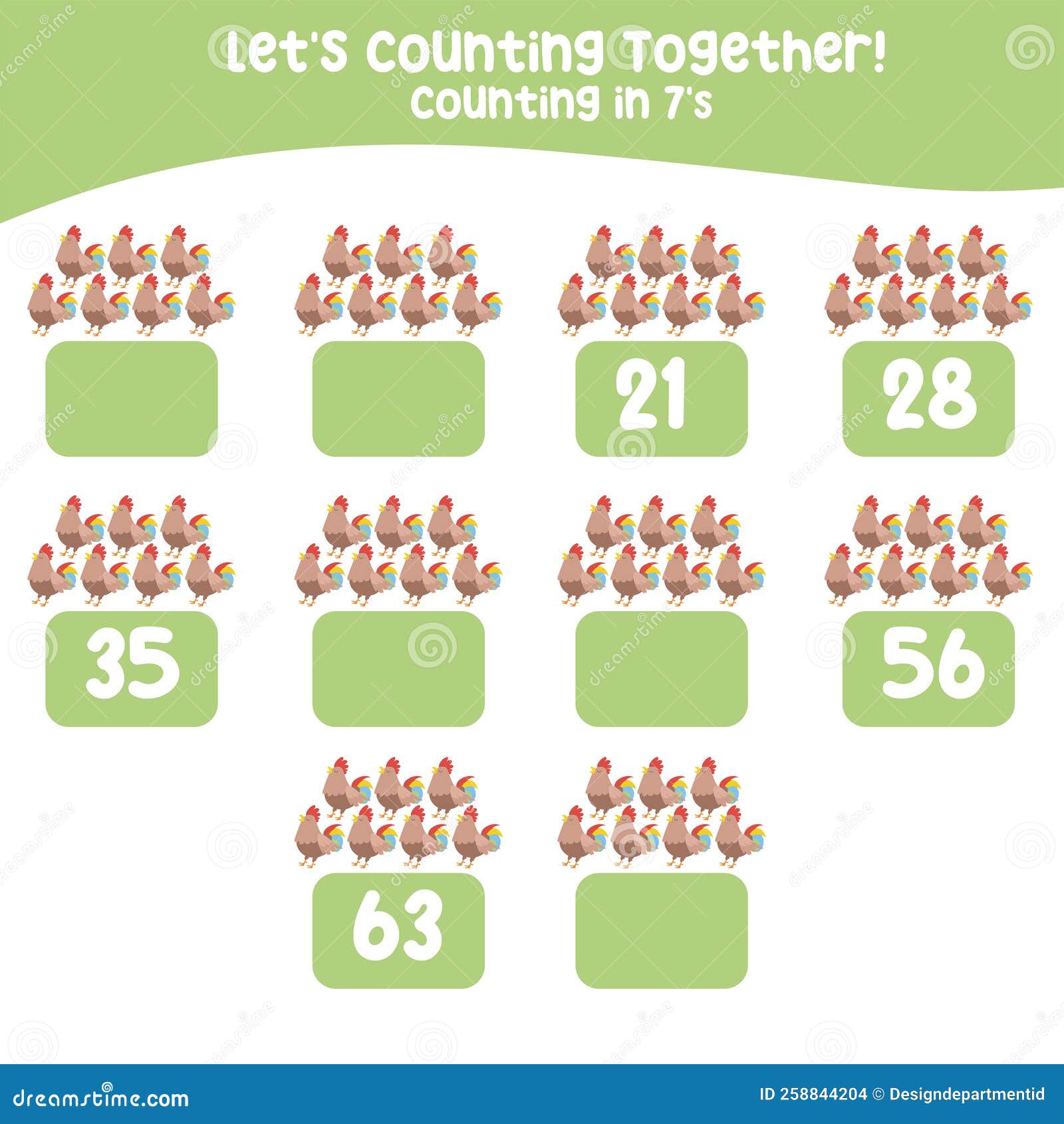 Counting in 7 S Printable Worksheet for Toddlers. Counting Printable ...