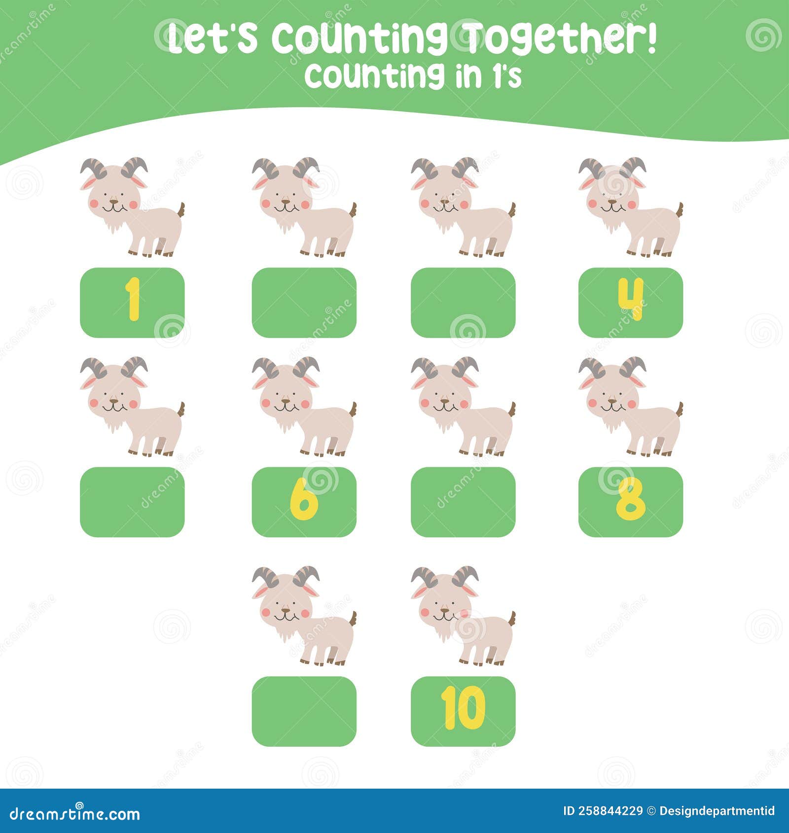 Counting in 1 S Printable Worksheet for Toddlers. Counting Printable ...