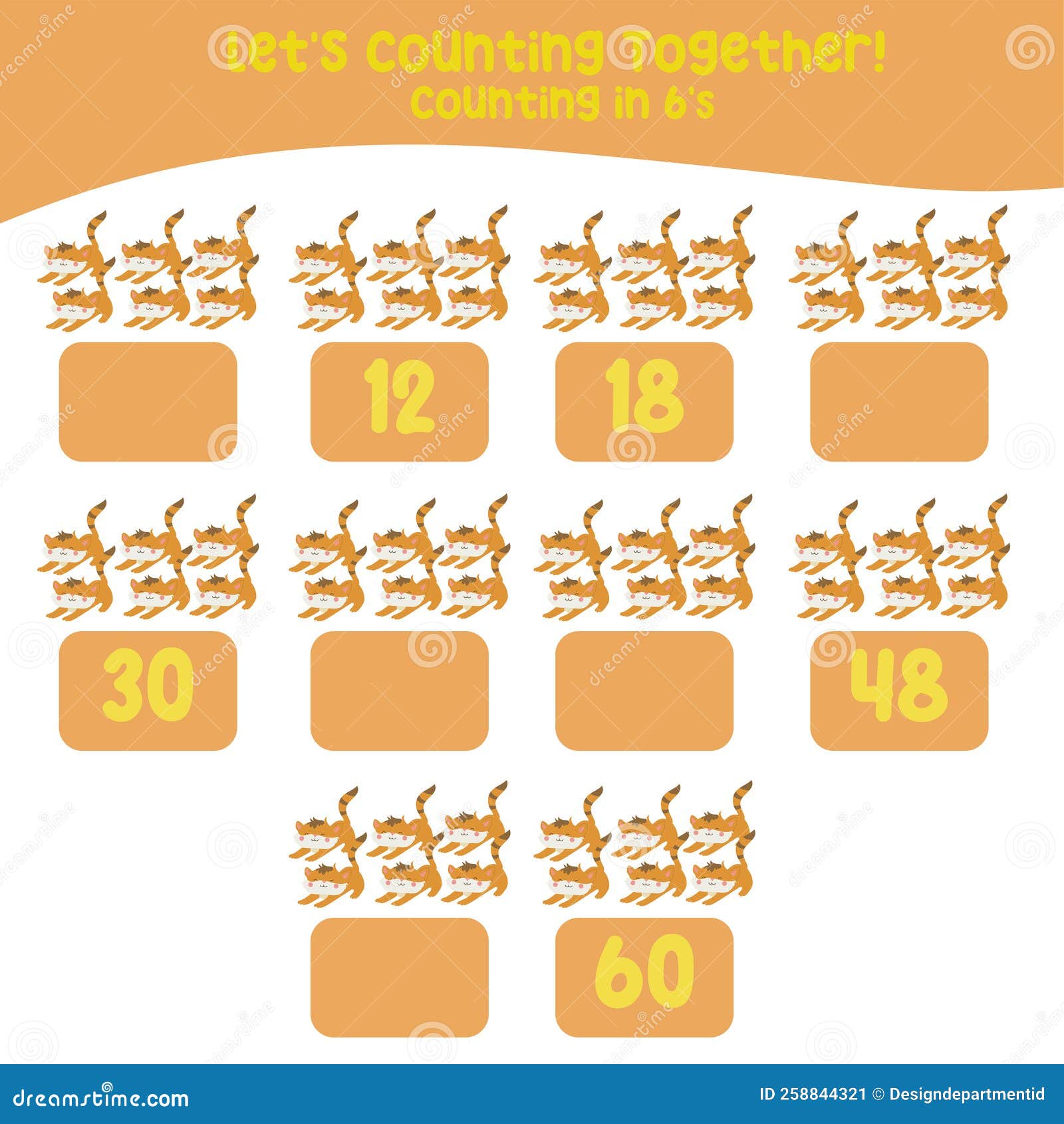 Counting in 6 S Printable Worksheet for Toddlers. Counting Printable ...