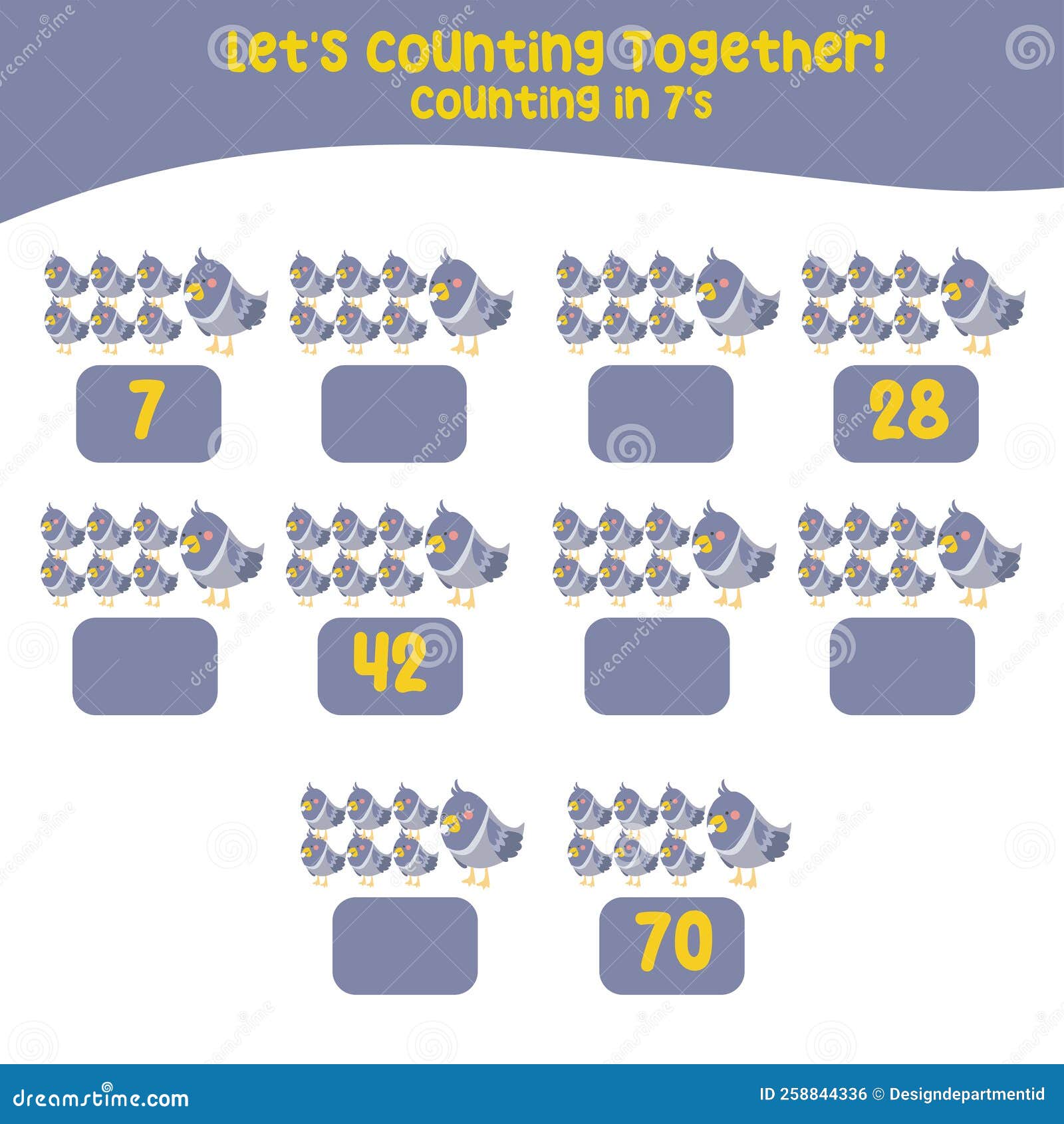 Counting in 7 S Printable Worksheet for Toddlers. Counting Printable ...