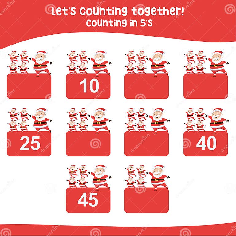 Counting by Five S the Santa Claus. Practising Math in Multiple of 5s ...