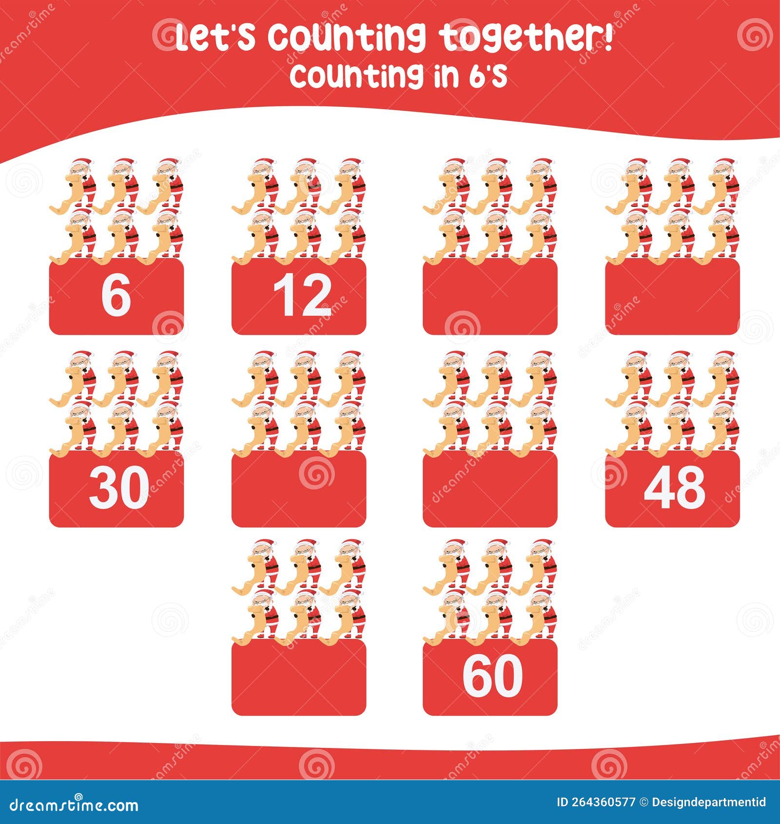 Counting by Sixâ€™s the Christmas Theme Worksheet. Counting in 6 S ...