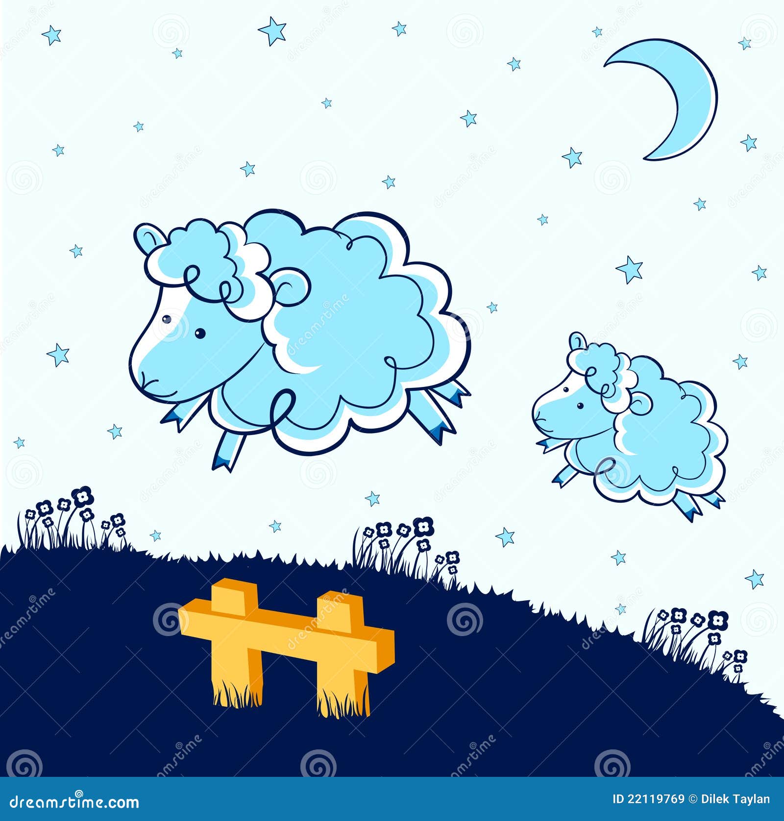 Counting Sheep. Cartoon Character Happy Jumping Sheep Royalty-Free ...