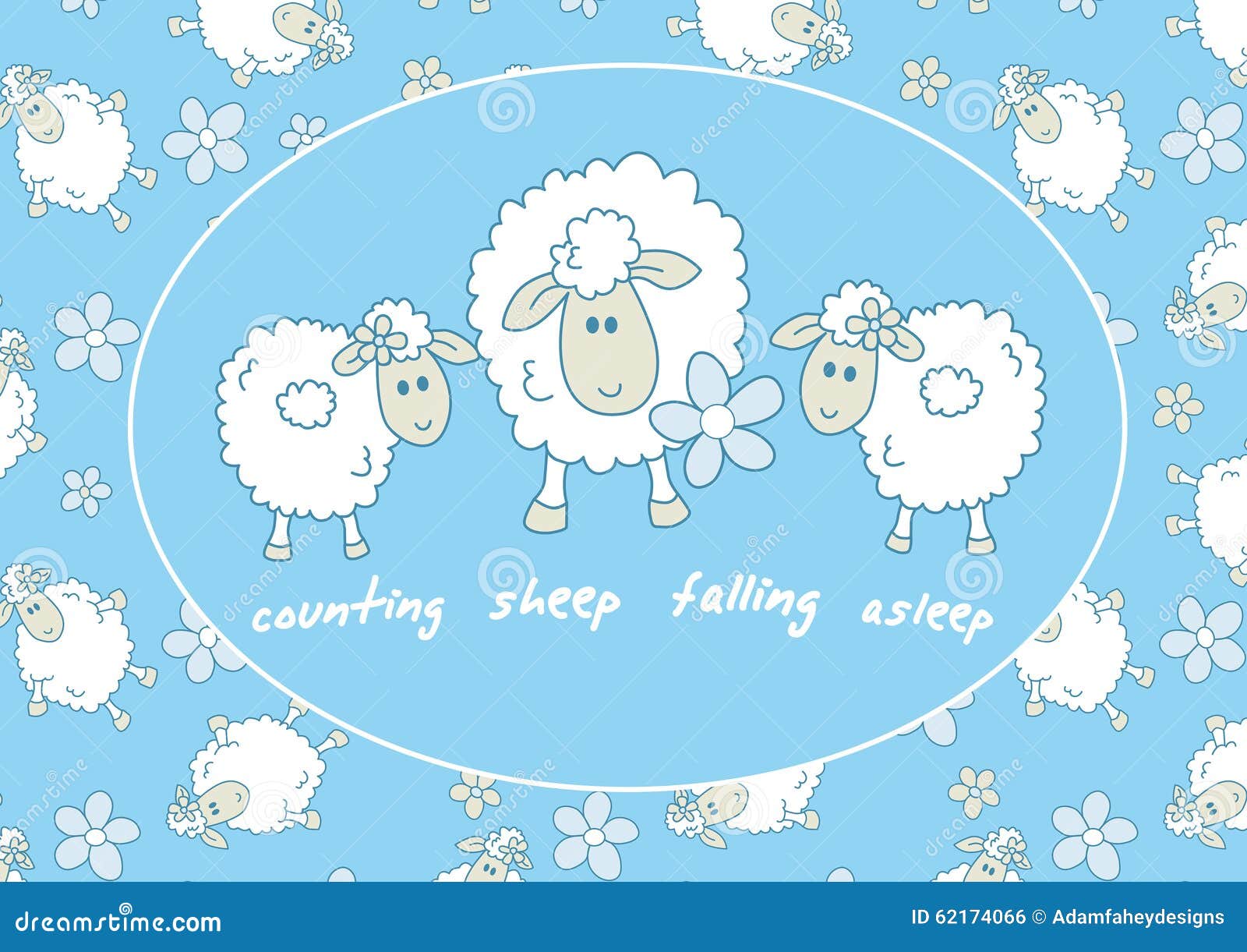 Counting Sheep Falling Asleep Vector Illustration | CartoonDealer.com ...