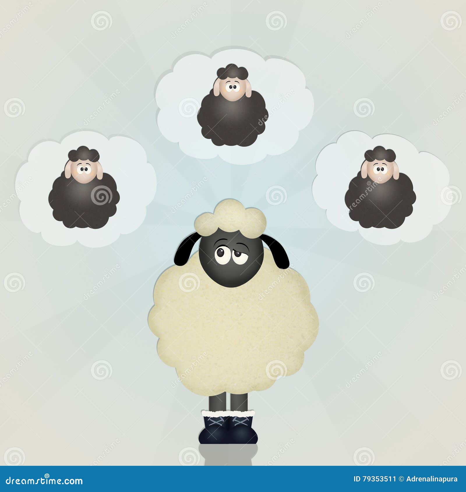 Counting sheep stock illustration. Illustration of wool - 79353511