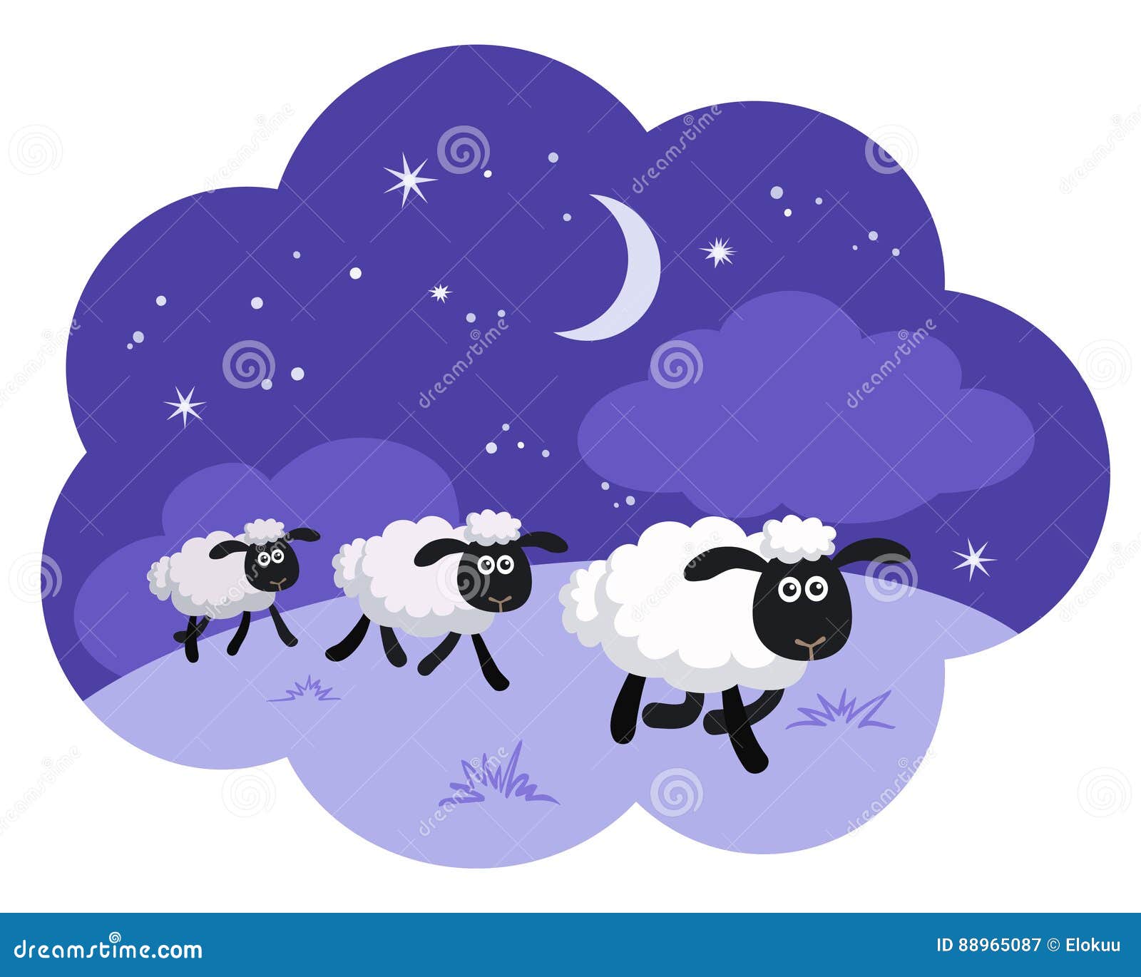 Counting Sheep. Cartoon Happy Sheep For Baby. Cartoon Character Sheep ...