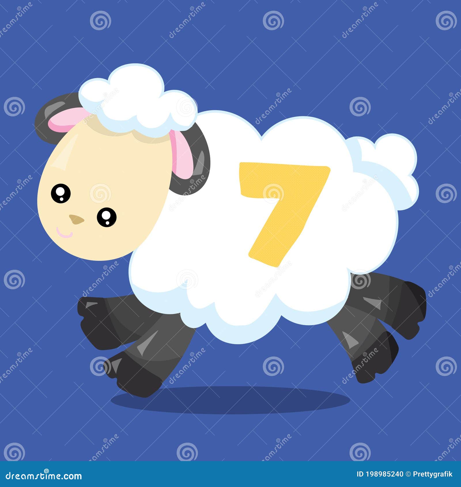 Counting Sheep 7 17 stock vector. Illustration of counting - 198985240