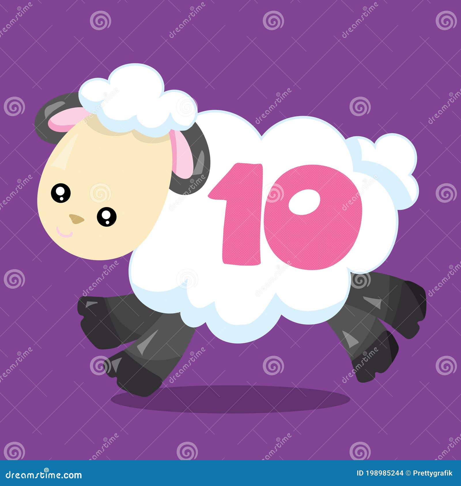 Counting Sheep 10 20 stock vector. Illustration of cartoon - 198985244