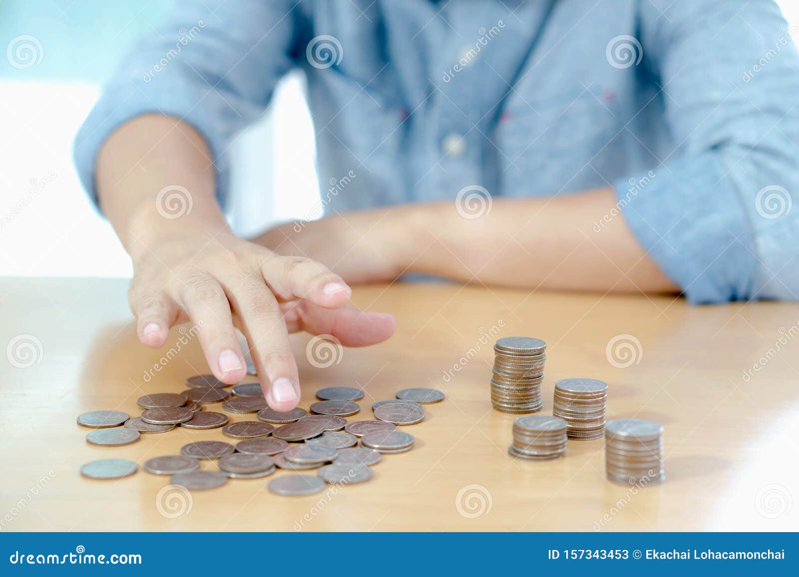 Counting Sorting Coins of Different Types Stock Image - Image of paying ...