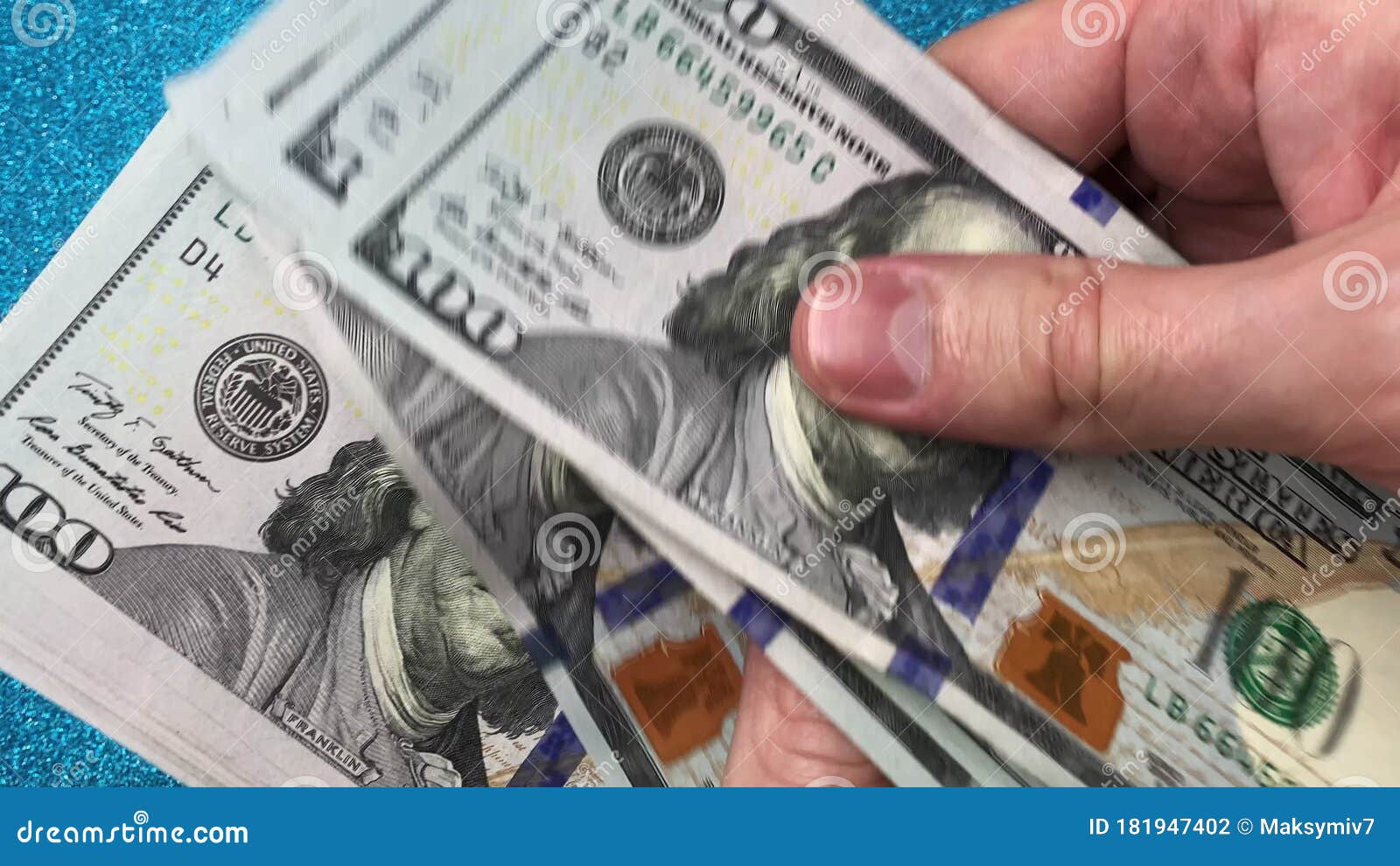 Counting Stack of Money, 100 Dollar Bill Stock Footage - Video of bill ...