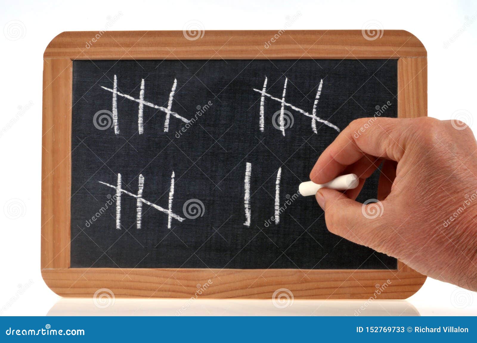 Counting Stick on a School Slate Stock Illustration - Illustration of ...